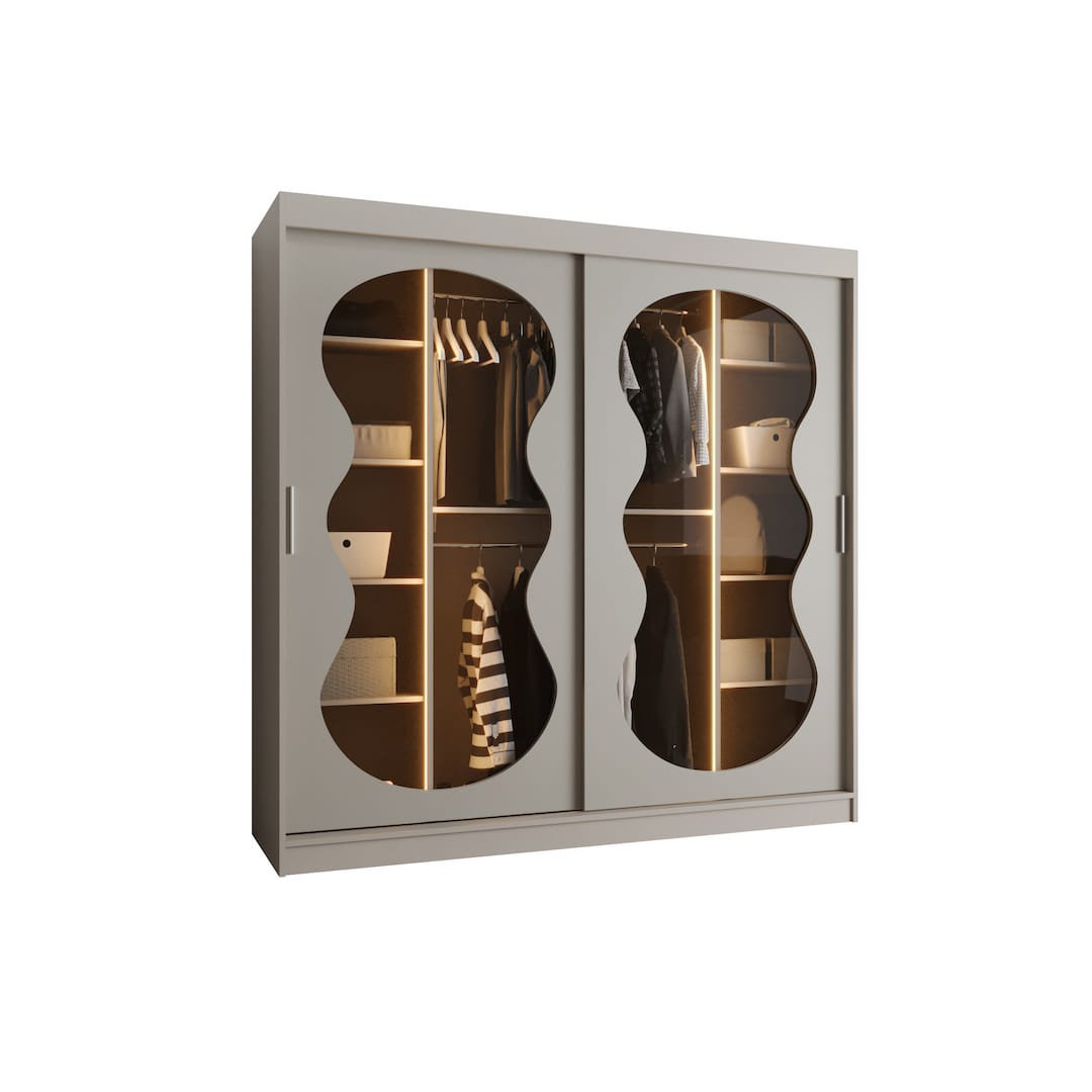 17 Stories Sylina III Cashmere Sliding Door Wardrobe 200cm - Calming ...