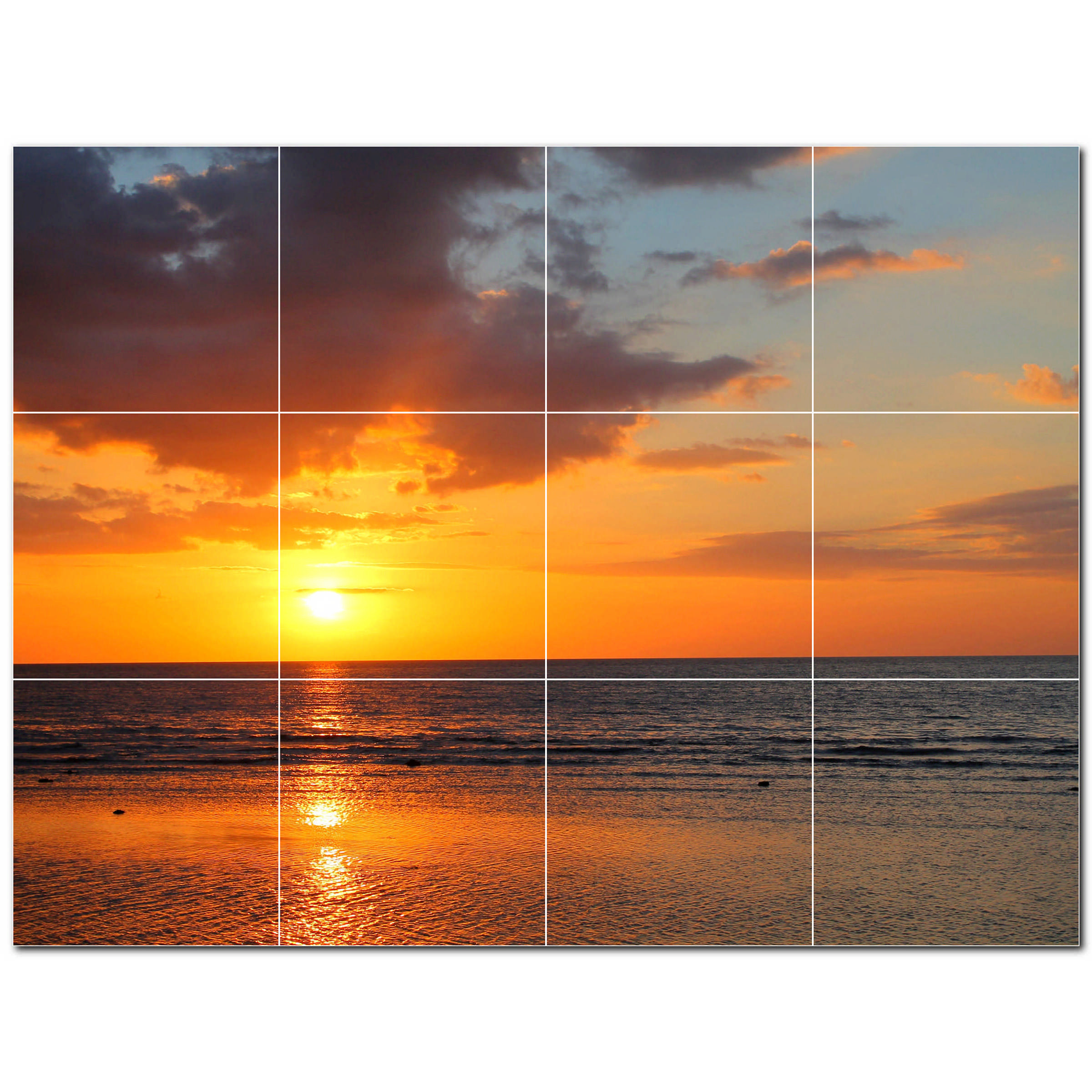 Picture-Tiles.com Sunset Photo 12'' x 12'' Satin Ceramic Decorative ...