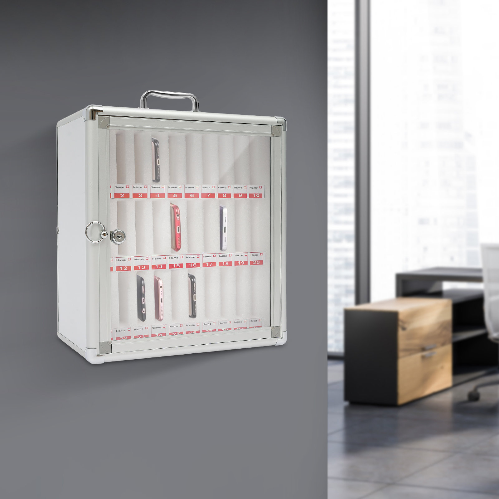 FRONG 30-Slot Lockable Cell Phones Storage Cabinet - Wayfair Canada