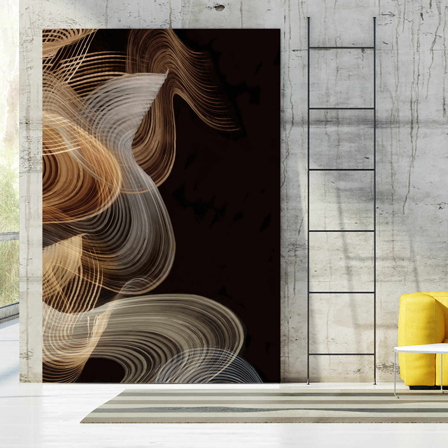 Orren Ellis Smokey Lines - Unframed Painting on Canvas | Wayfair