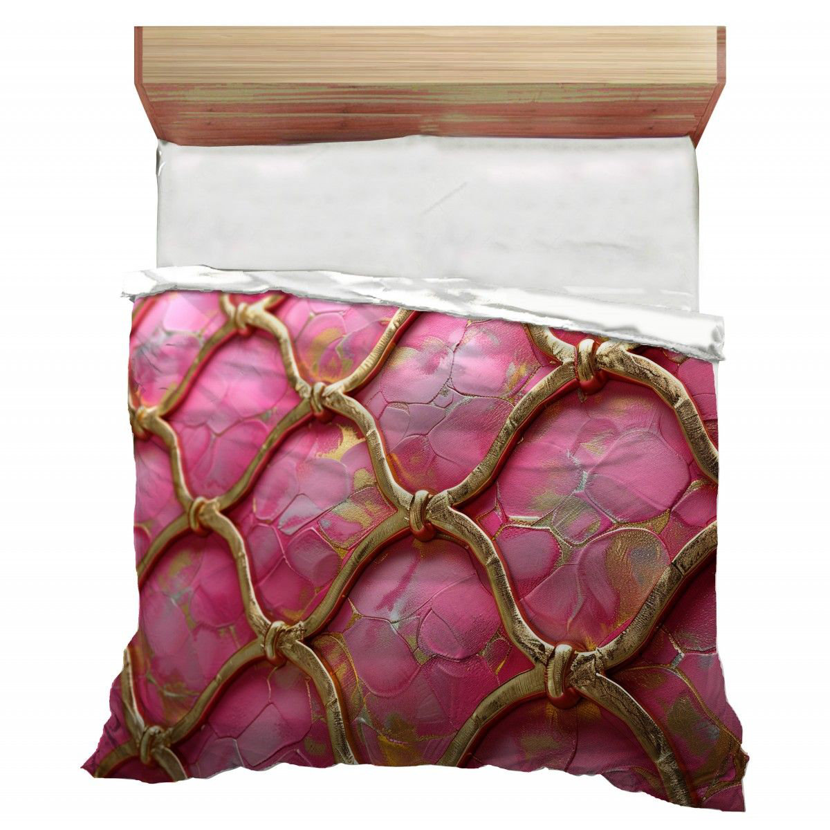VisionDecor Chainlink Texture Bedding Visual Art Comforter Pink Surface ...