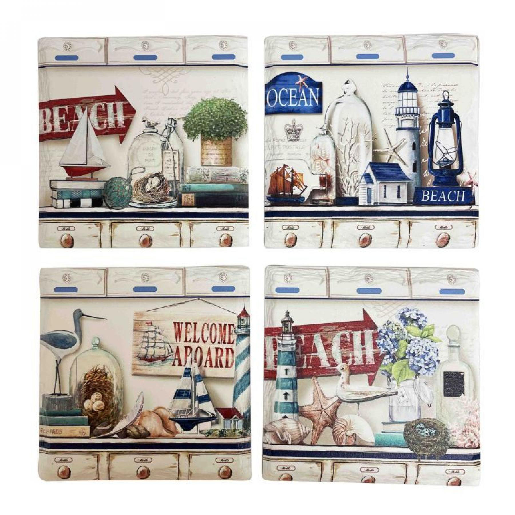 Breakwater Bay Set Of 4 Nautical Decorations On A Desktop Coasters ...