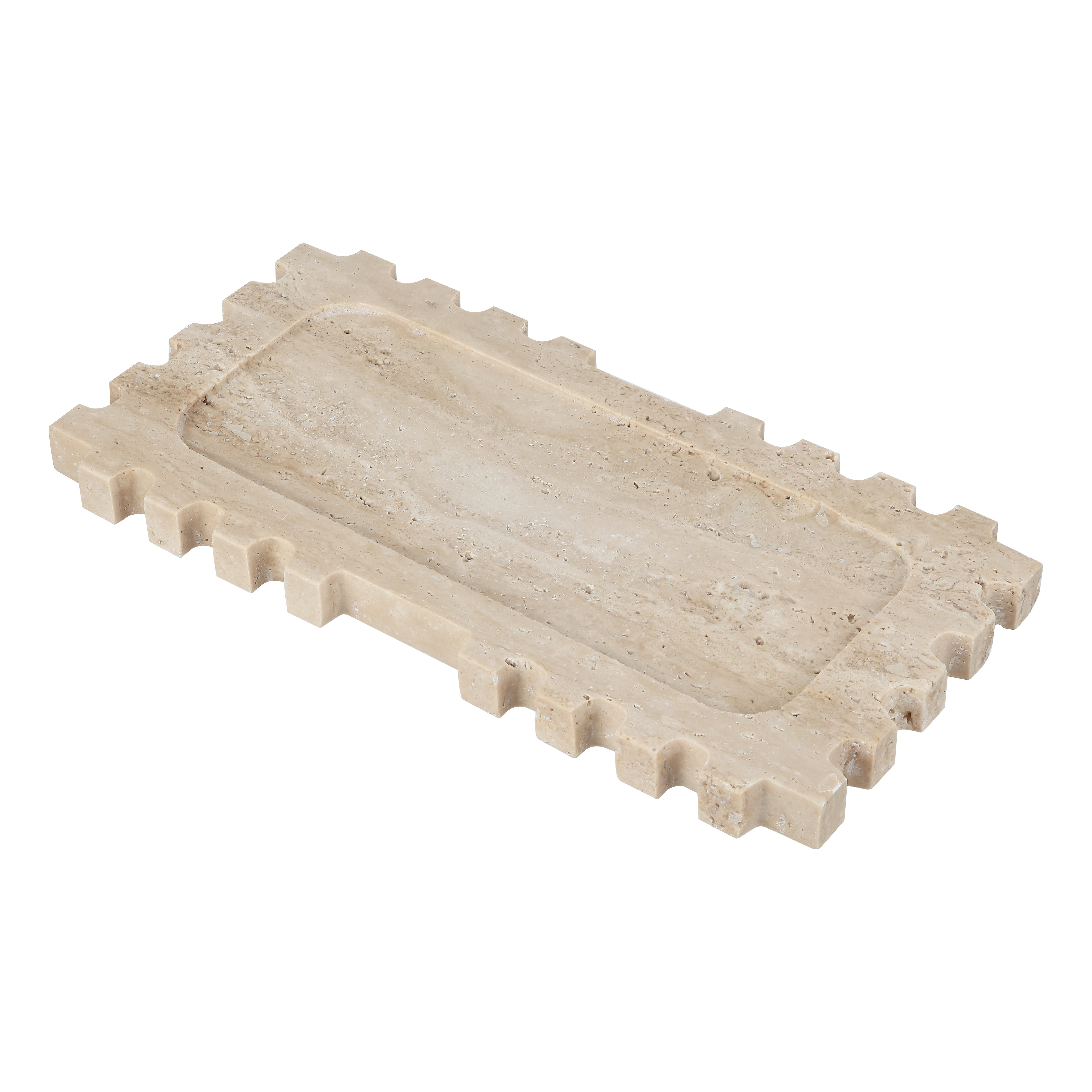 Winston Porter Lulu Travertine Rectangular Tray | Wayfair