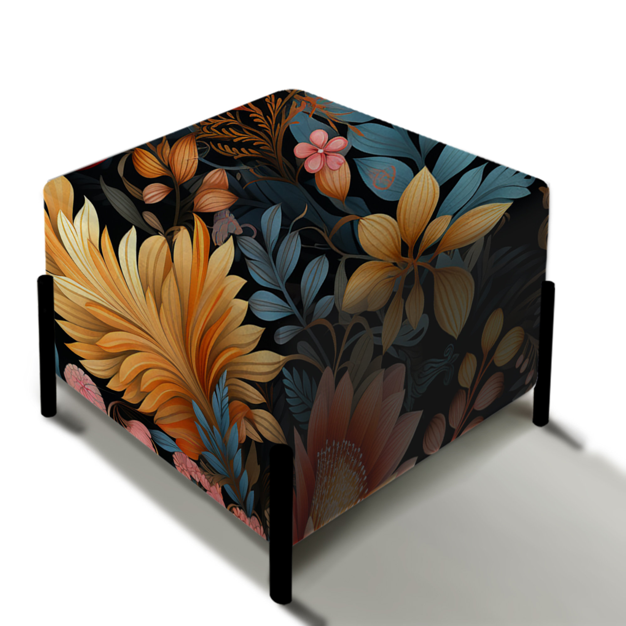 Design Art Eclectic Wonderland Forest Garden - Eclectic Square Ottoman ...