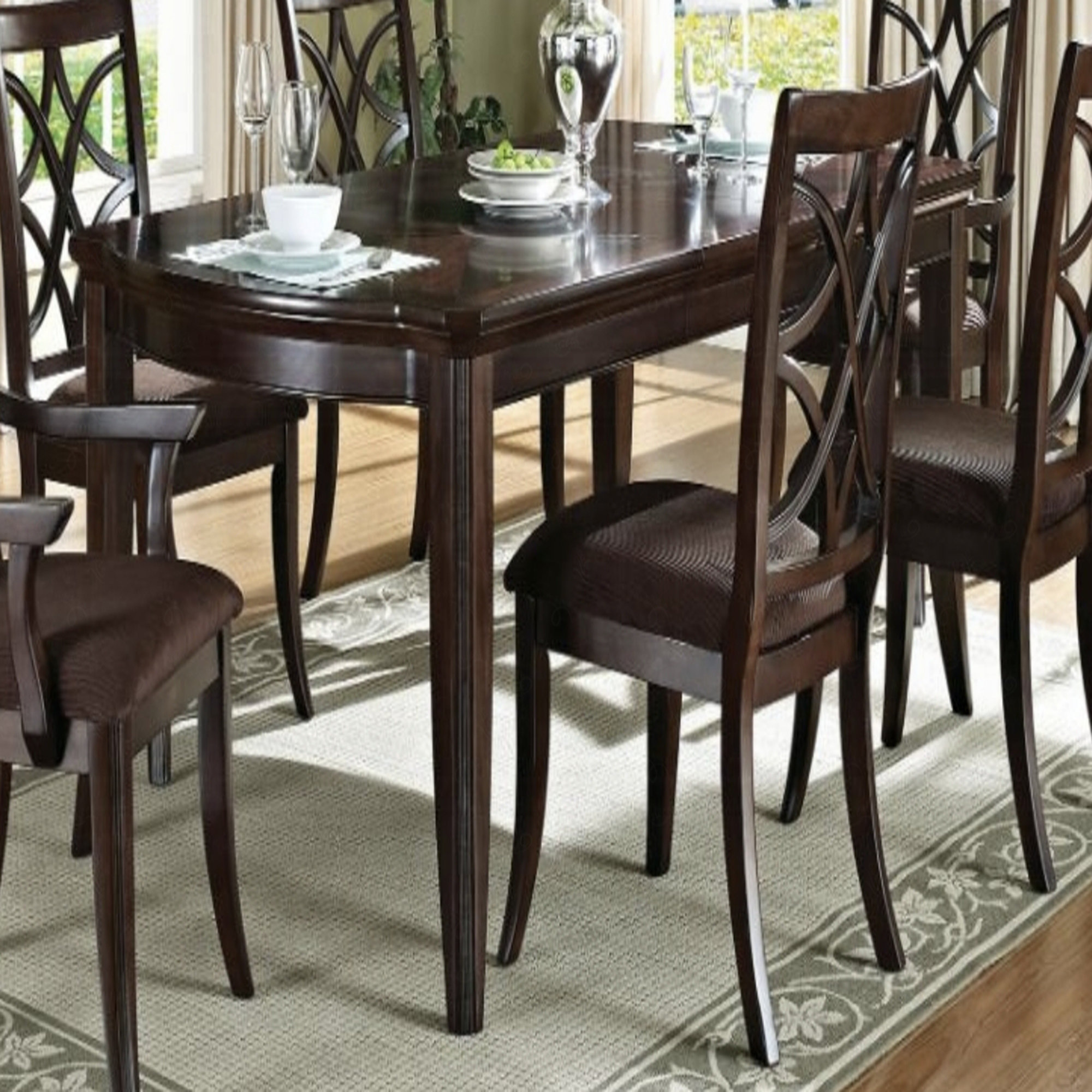 Lark Manor™ Dark Walnut Finish Dining Table w/1 Leaf | Wayfair