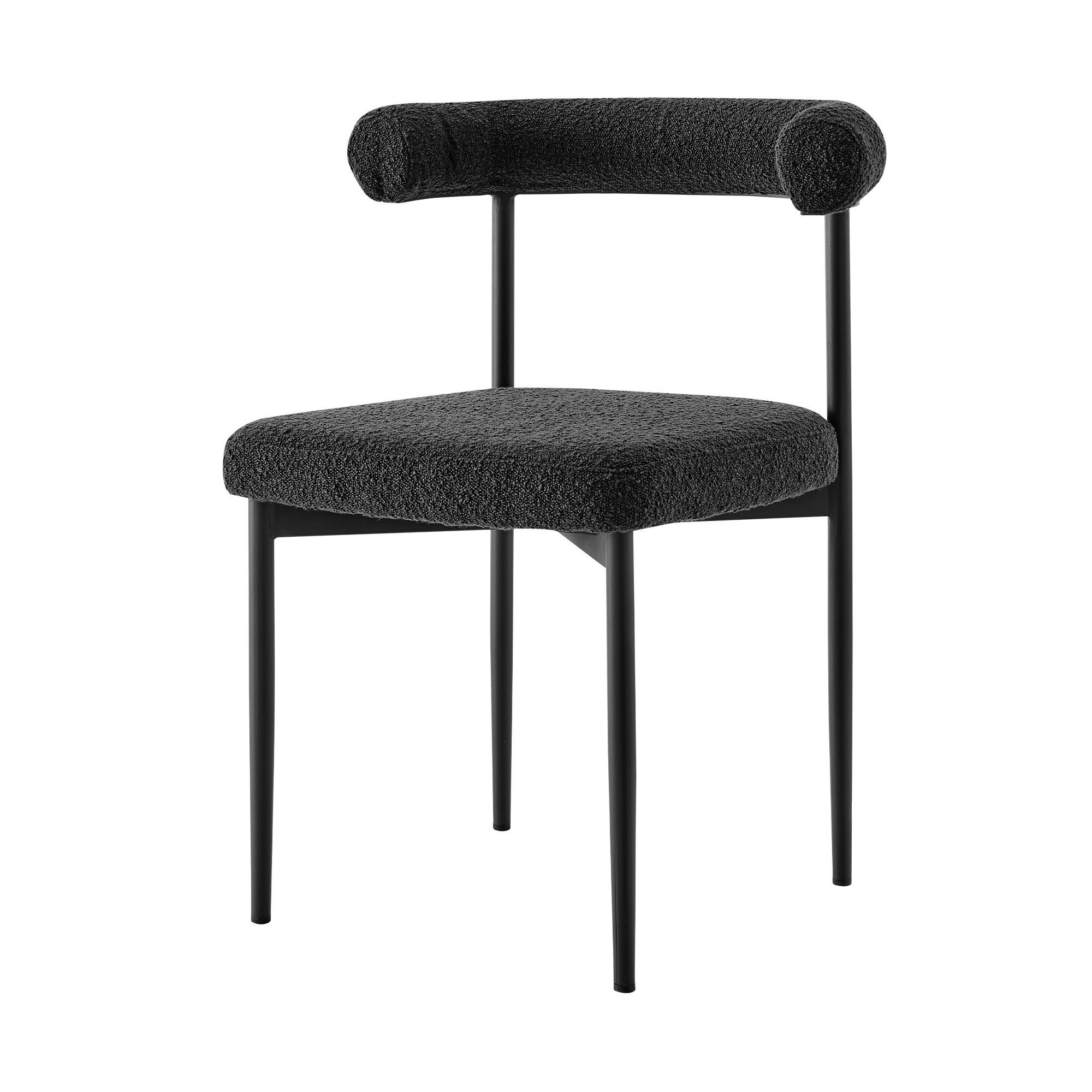 HomeRoots Set of Two Black Upholstered Polyester Open Back Dining Side ...
