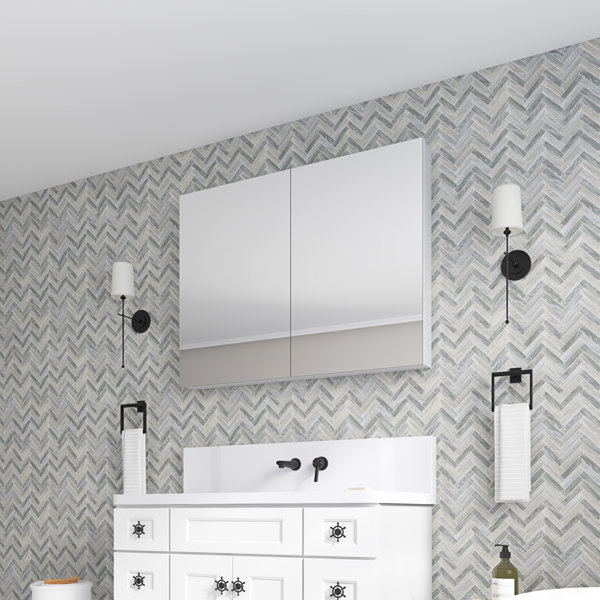 Hokku Designs Built-in Mobile Vanity Mirror Bathroom Mirror Cabinet ...