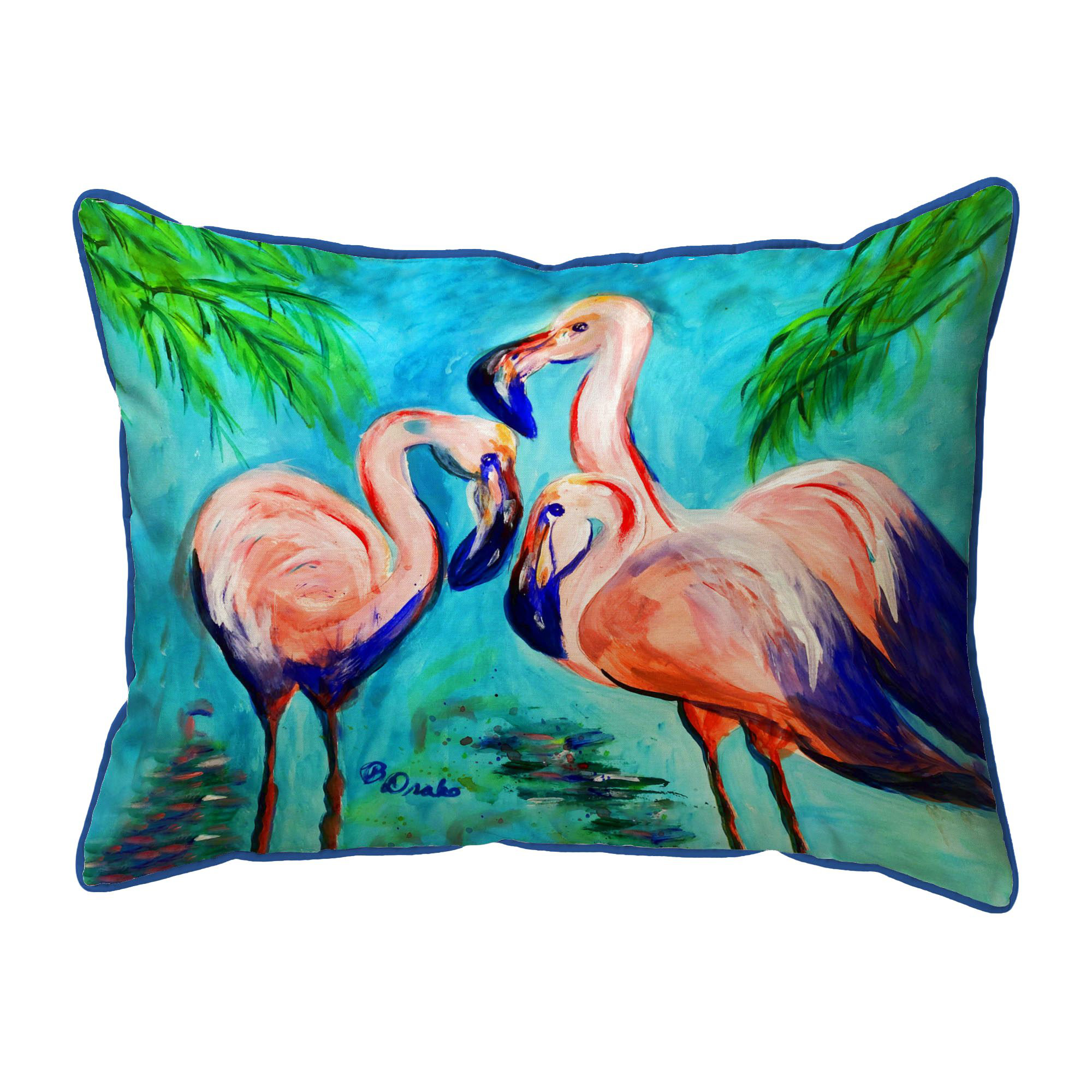 Betsy Drake Interiors Polyester Throw Rectangle Outdoor Pillow Cover ...