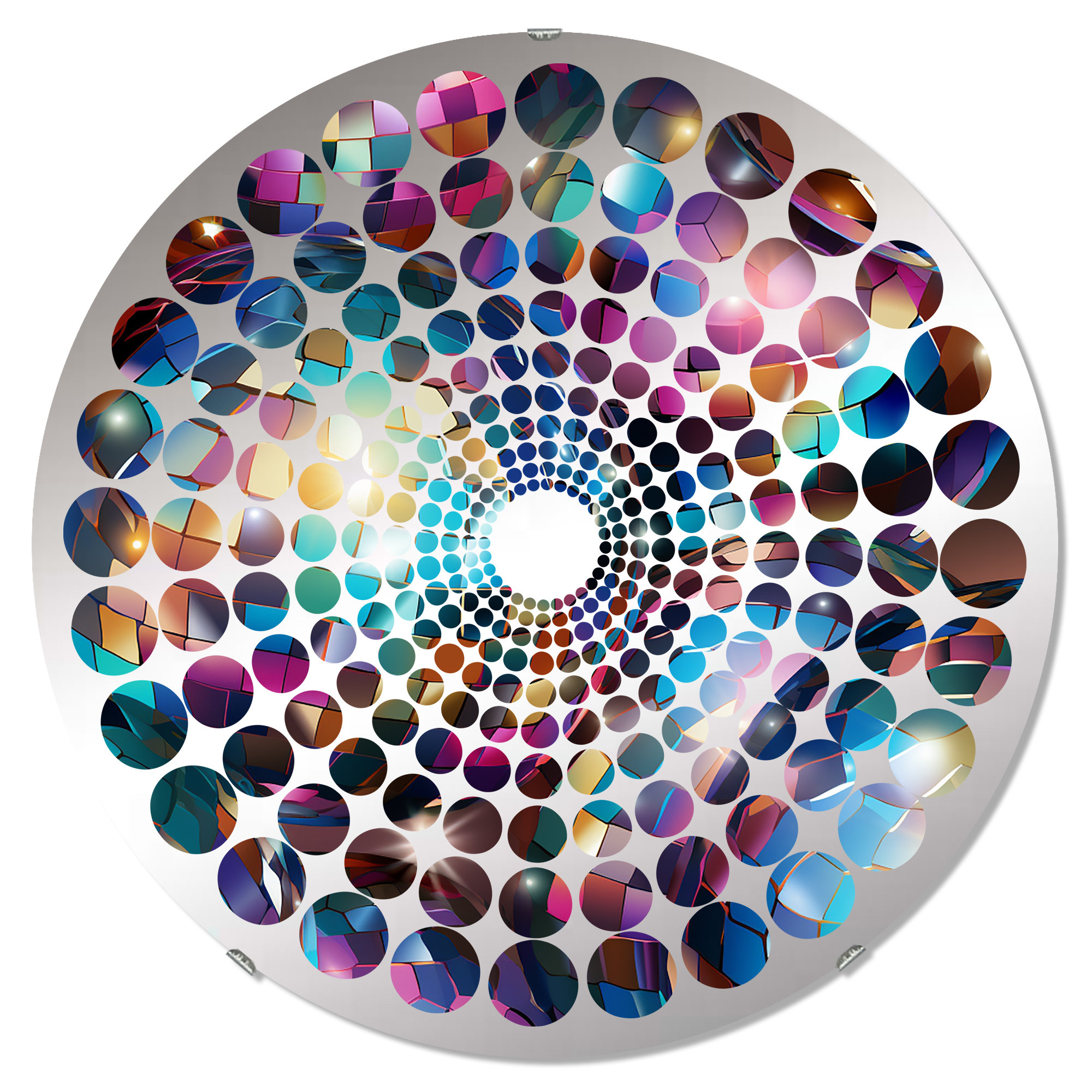 Design Art Popart Digital Disco Dance I - Radial Dot Decorative Mirror ...