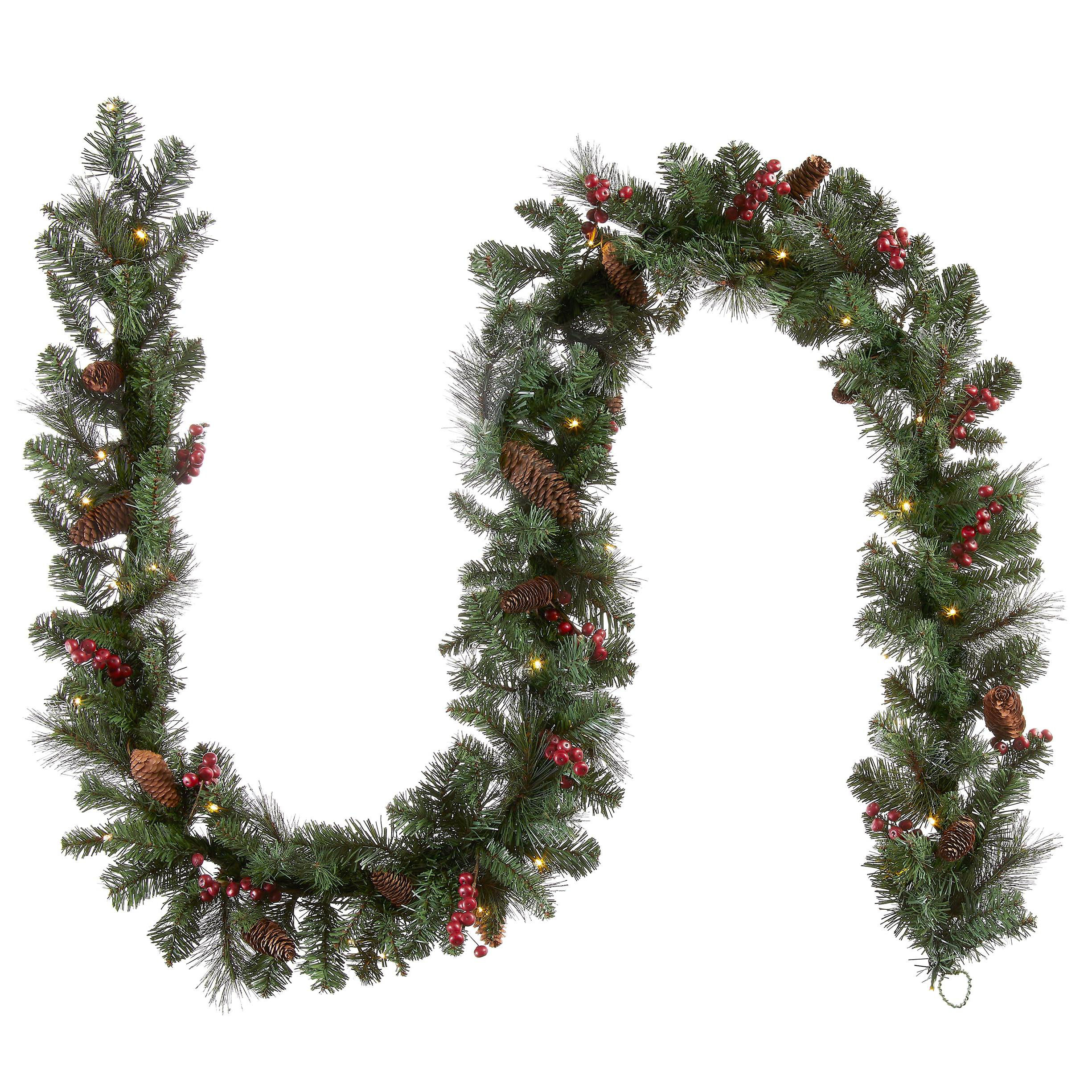 The Holiday Aisle® 9 Feet Pre-Lit Artificial Christmas Garland with ...