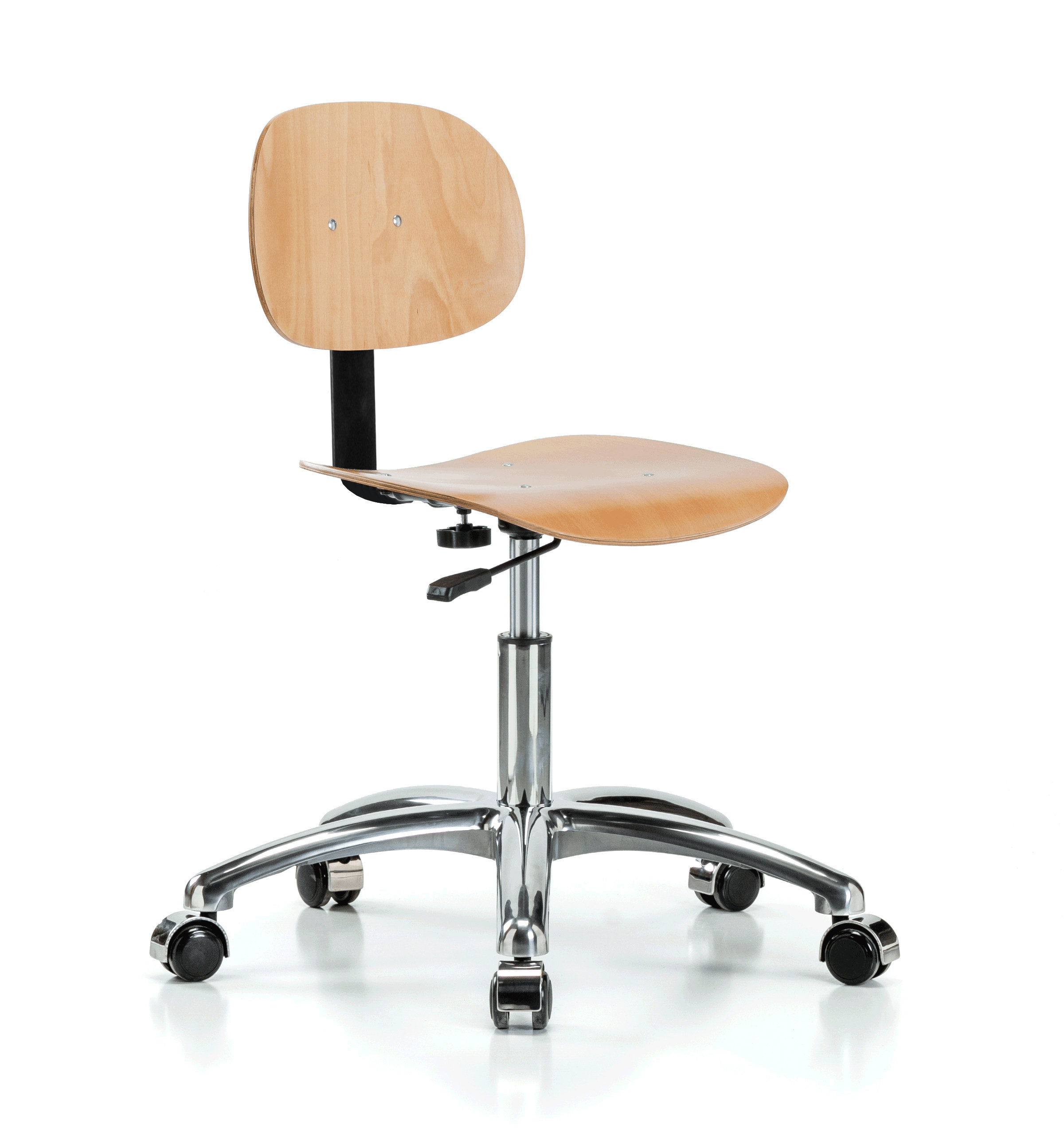 Perch Chairs & Stools PERCH Chrome Hard Wood Height Adjustable ...