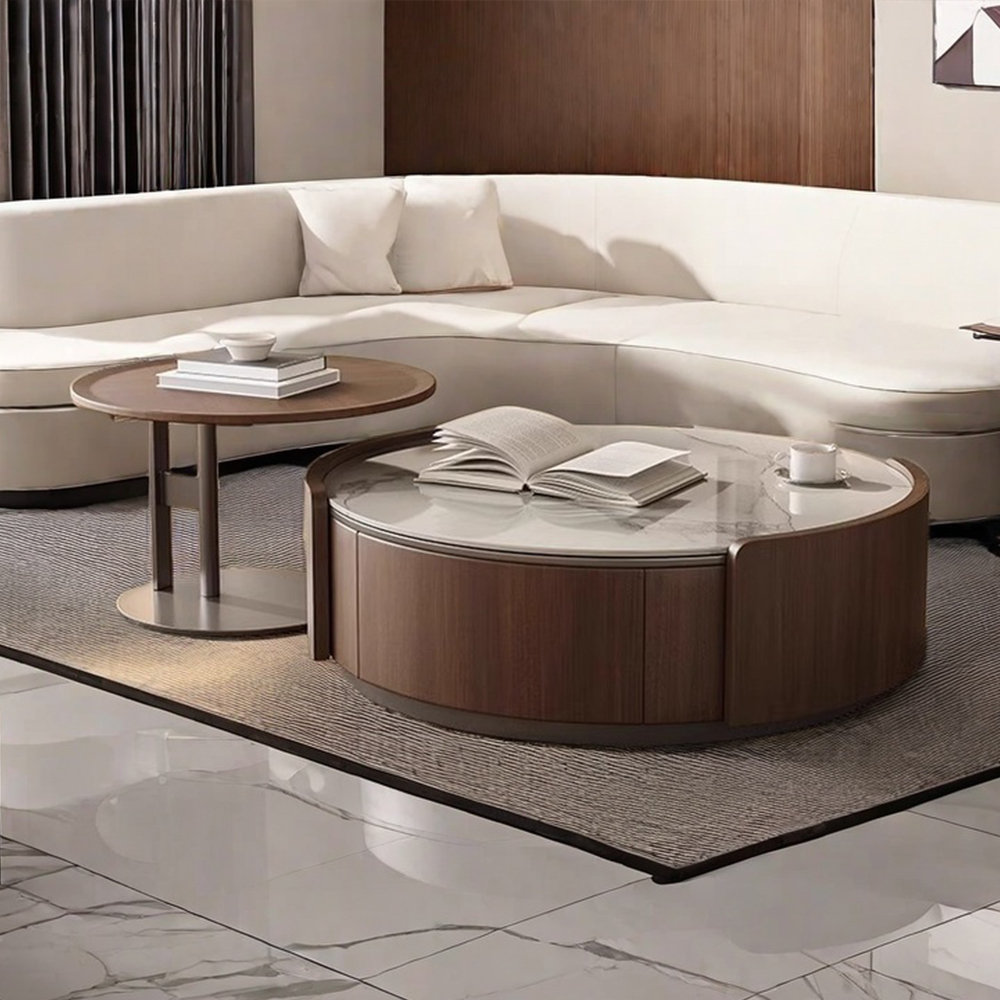 LIZIYE Retro style solid wood rock panel coffee table | Wayfair