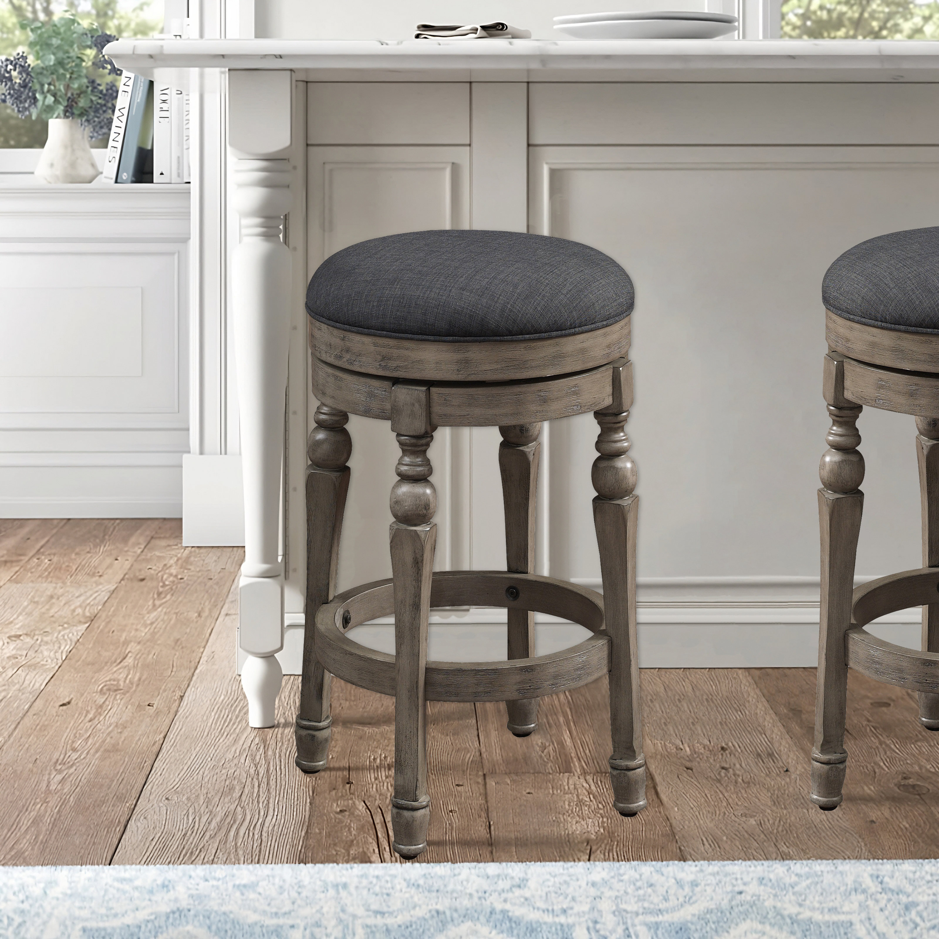 Charlton Home Round Backless Swivel Counter Stool - Wayfair Canada