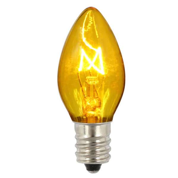 The Holiday Aisle® C7 Transparent Yellow Twinkle Replacement Bulb, 5 ...