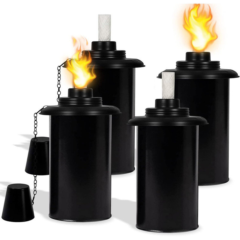 JASODI 4 PCS Citronella Fuel Torches Replacement Canisters with Wicks ...