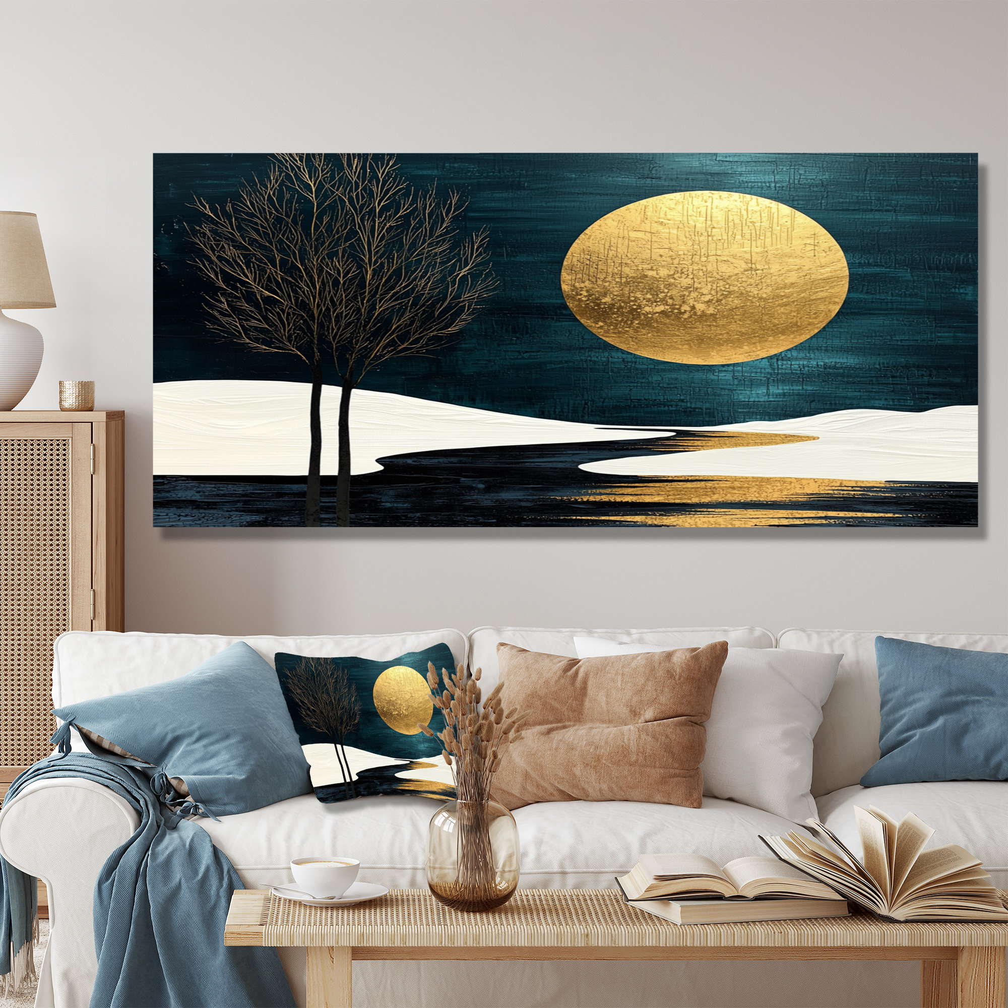 Millwood Pines Quiet Bold Mountain In Emerald Gold Harmony II - lake ...