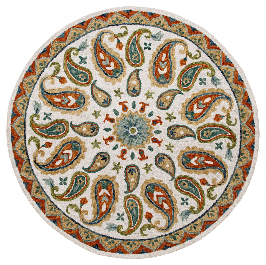 Bungalow Rose 7 Round Paisley Area Rug | Wayfair