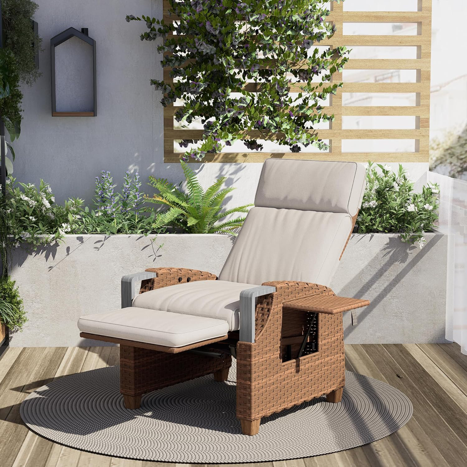 Latitude Run® Grand patio Outdoor Recliner with Independent Adjustable ...