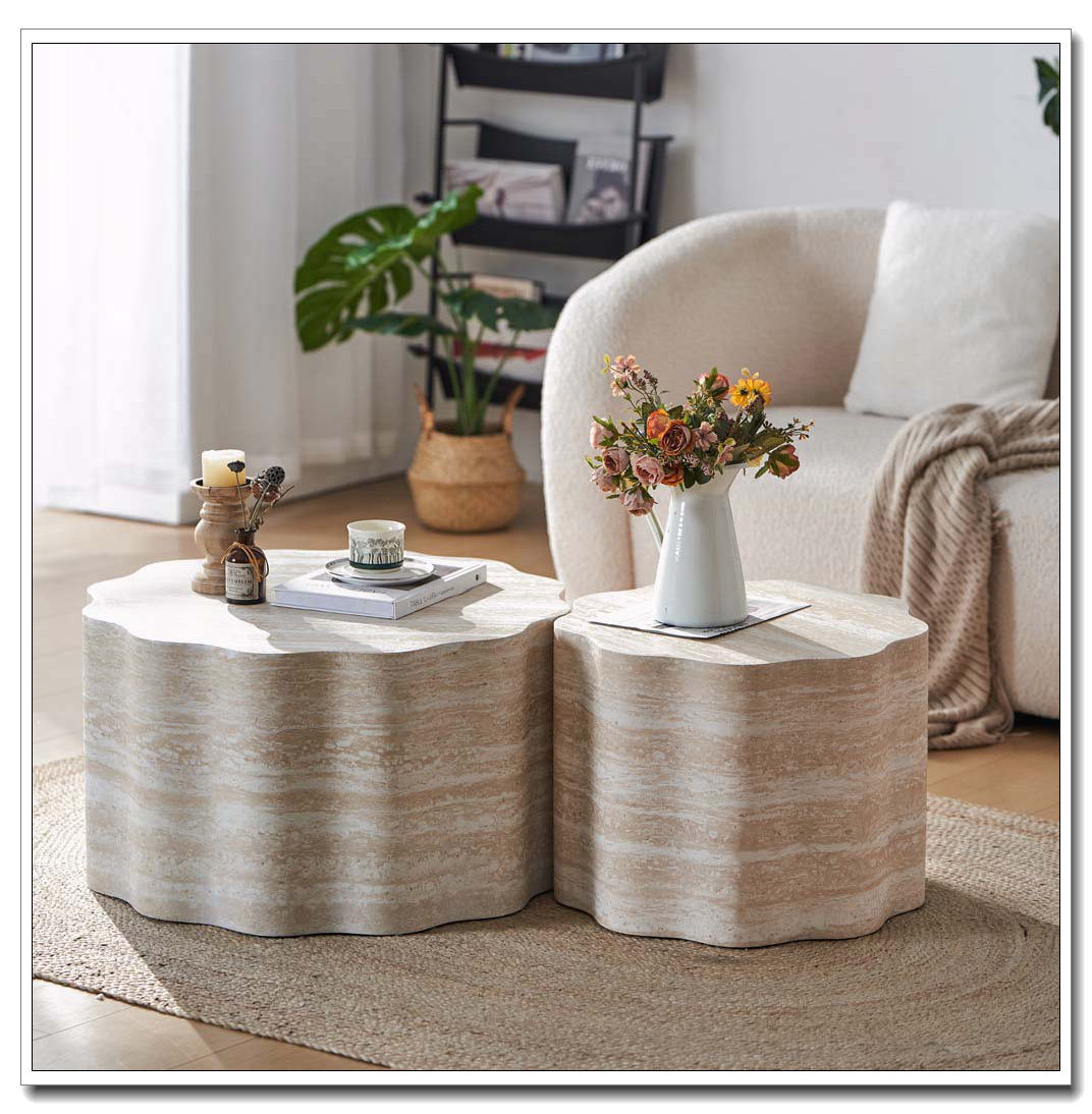 Latitude Run® Round Coffee Tables For Living Room, Faux Mars Pattern ...