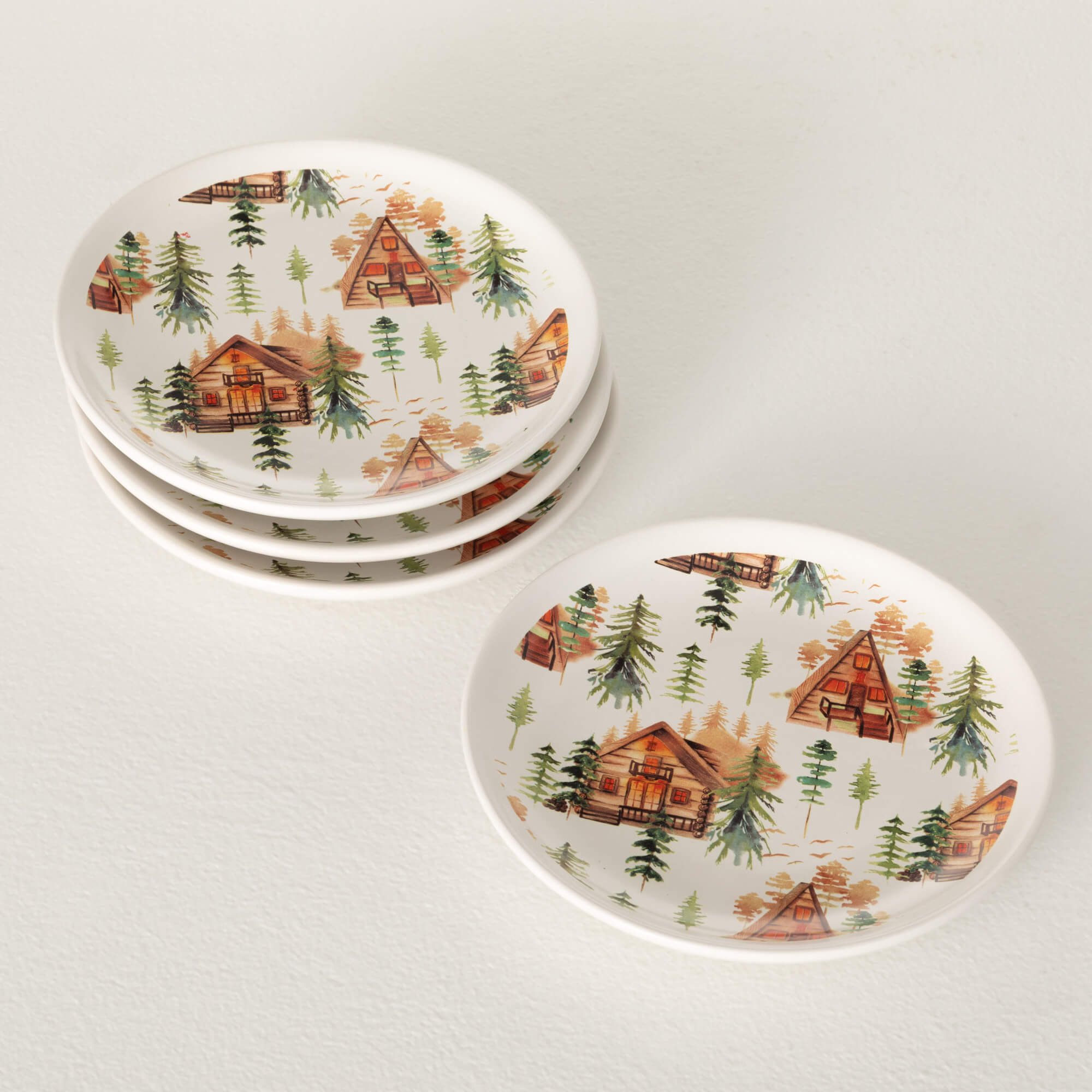 Clover Lane Weekend Retreat 8'' Ceramic Appetizer Plate , Set of 4 ...