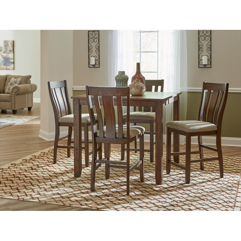 Gracie Oaks Taneytown Counter Height 5 - Piece 42" Wood Mission Slat ...