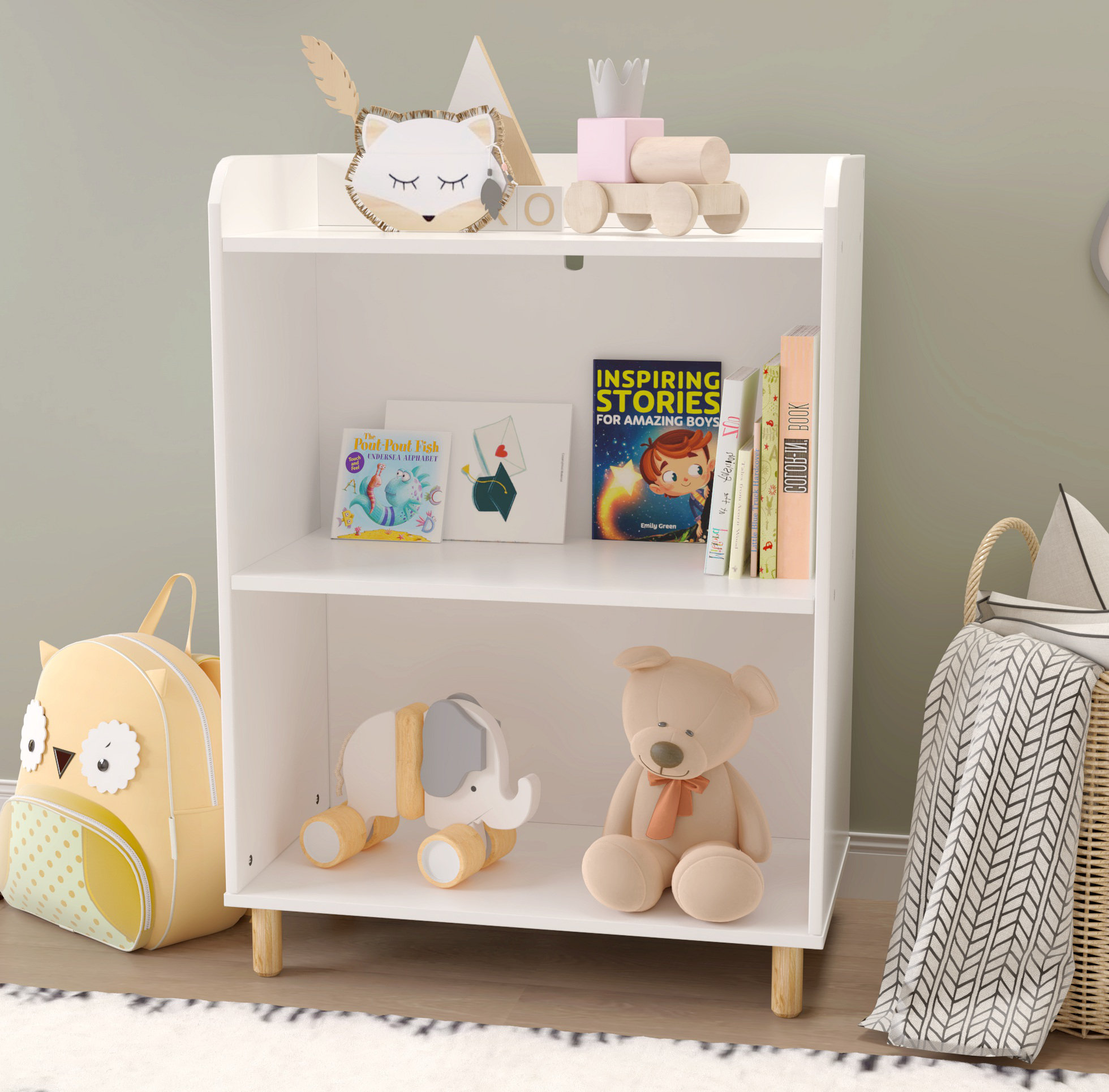 Isabelle & Max™ Akem Kids 3-Tier Bookcase, Children's Book Display ...