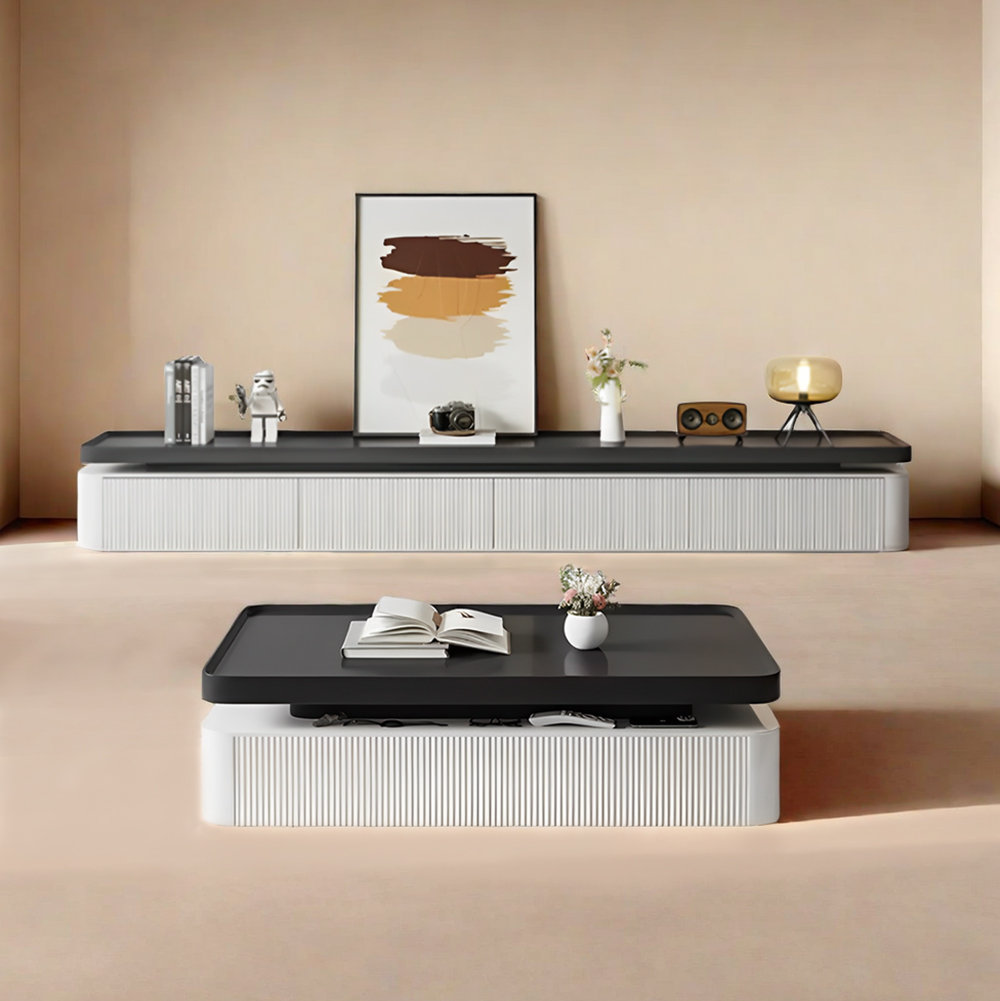 EXCEEB French Coffee Table TV Cabinet Combination Premium 2 - Piece ...