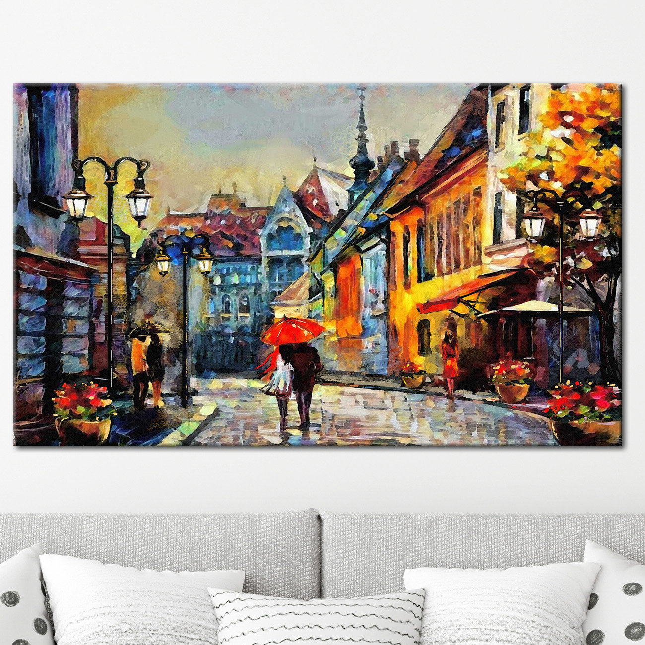 Ebern Designs 'City Wark' Acrylic Painting Print on Wrapped Canvas ...