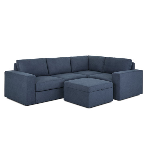 Flexsteel Flex 4 - Piece Upholstered Modular Wide Arm Sectional With ...