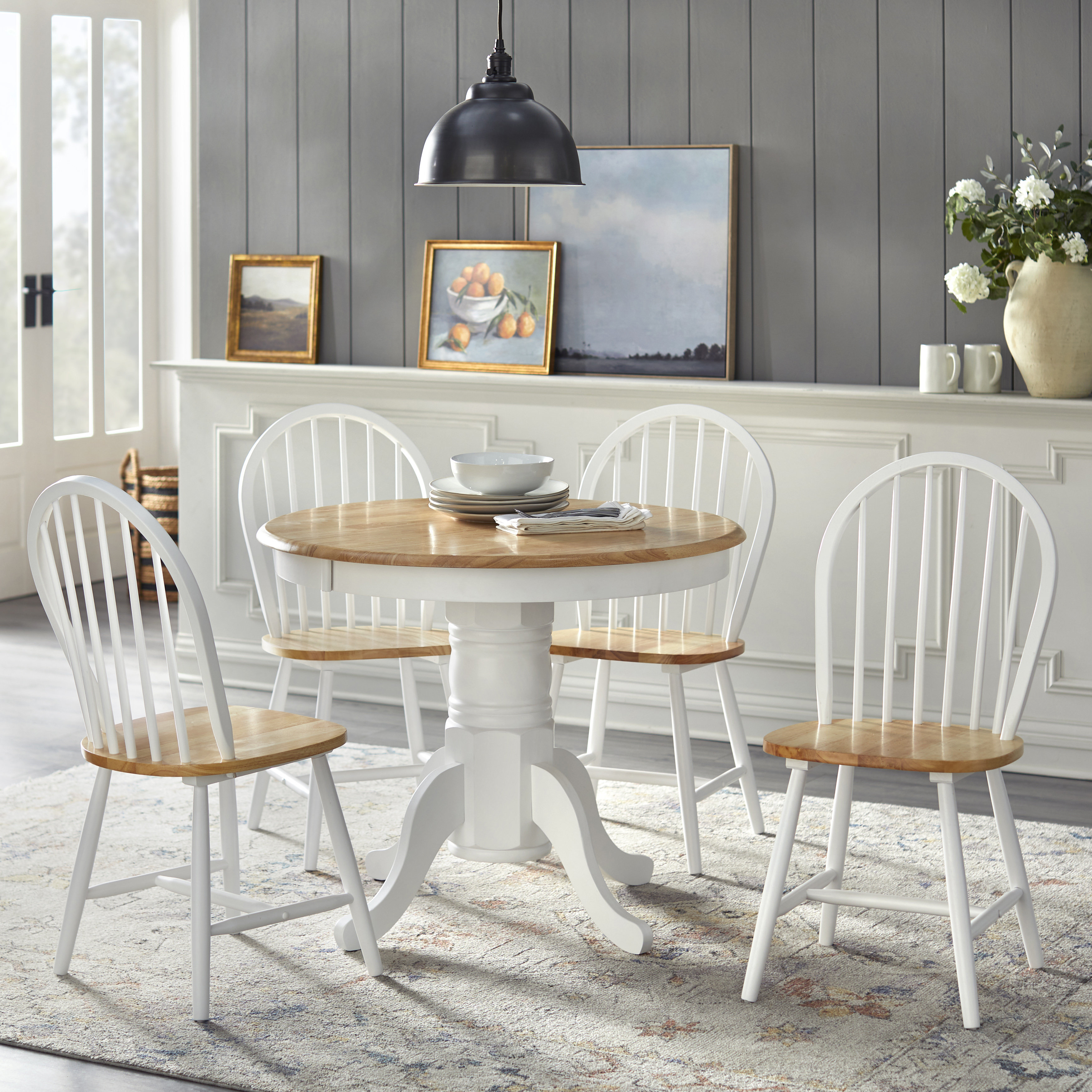 August Grove® Broguien 4 - Person Solid Wood Dining Set & Reviews | Wayfair