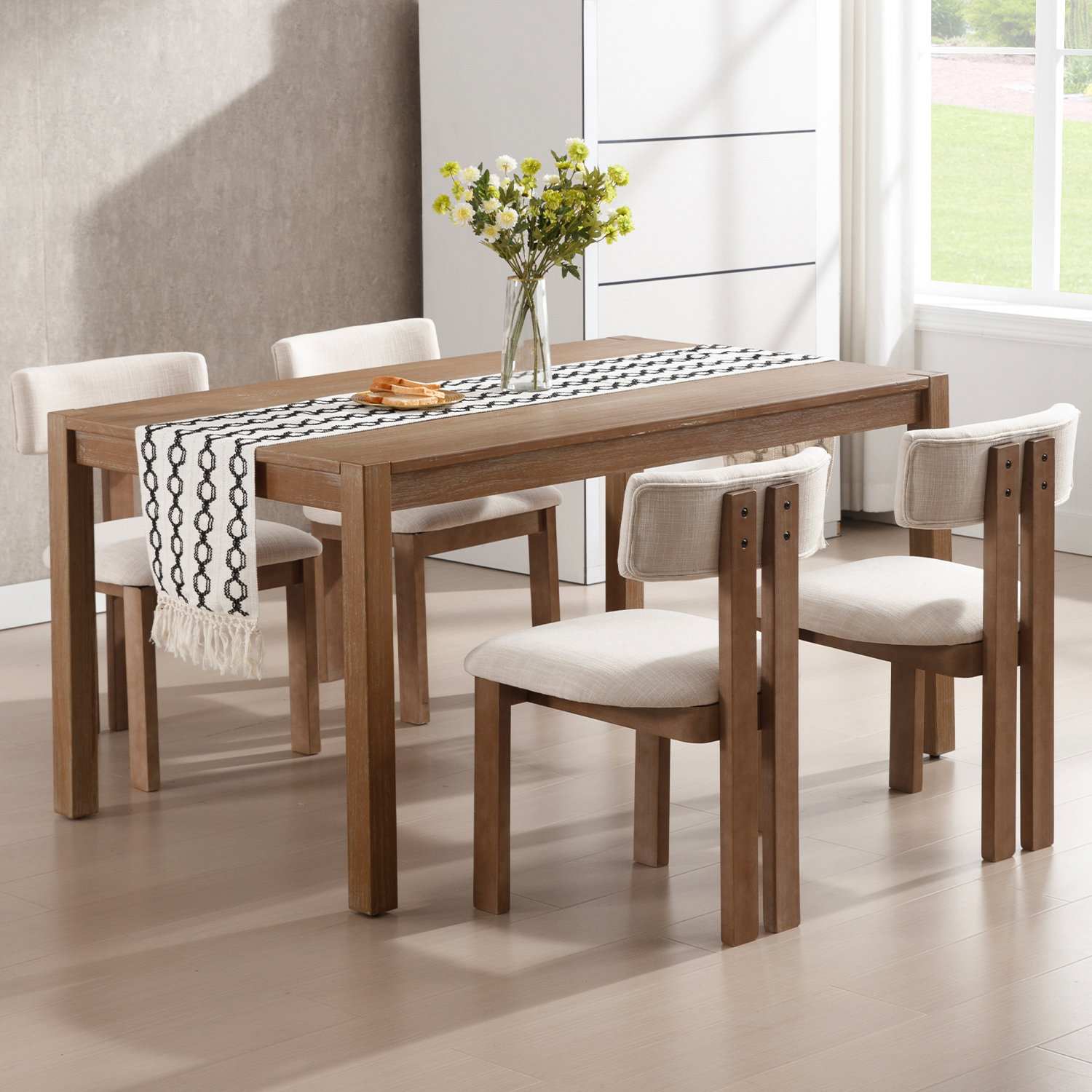 Latitude Run® Janeene Tufted Fabric Full Back Side Chair Dining Chair ...