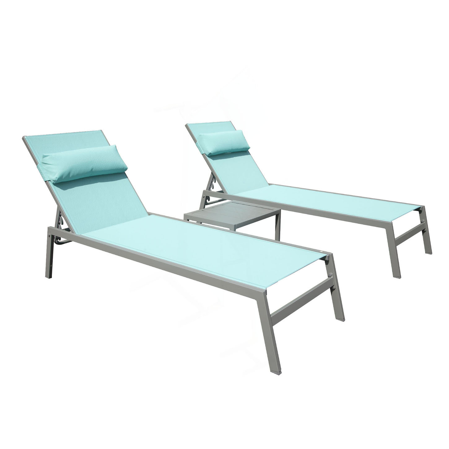 George Oliver Patio Chaise Lounge Set Of 3, Pool Lounge Chairs With ...