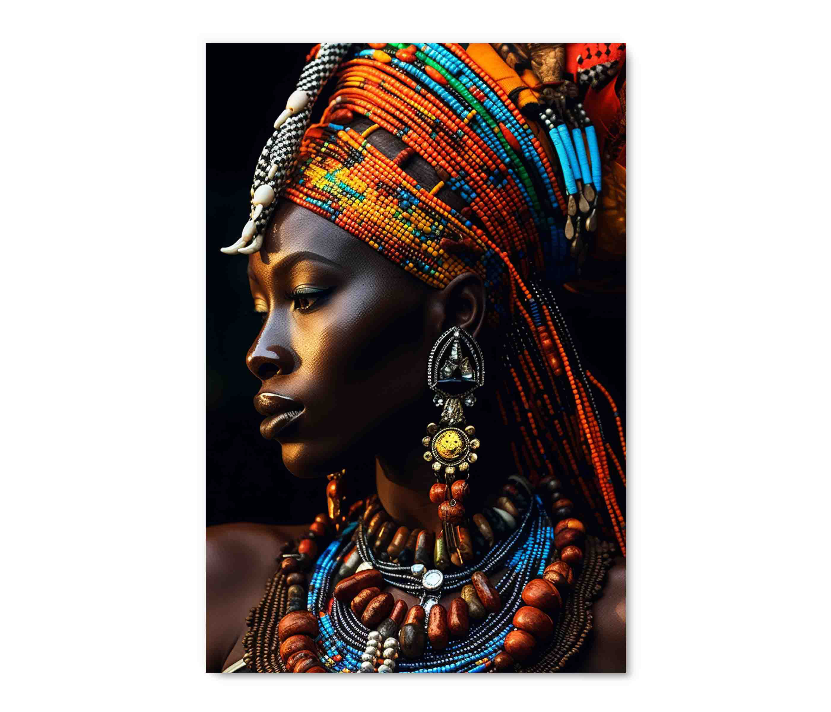 Dakota Fields African Queen Beads - Unframed Print | Wayfair