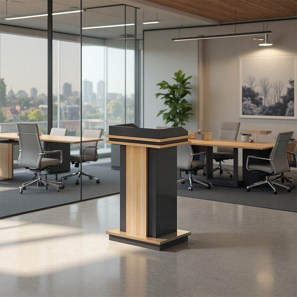 Wrought Studio Modern Reception Desk Welcome Counter for Office Lobby ...