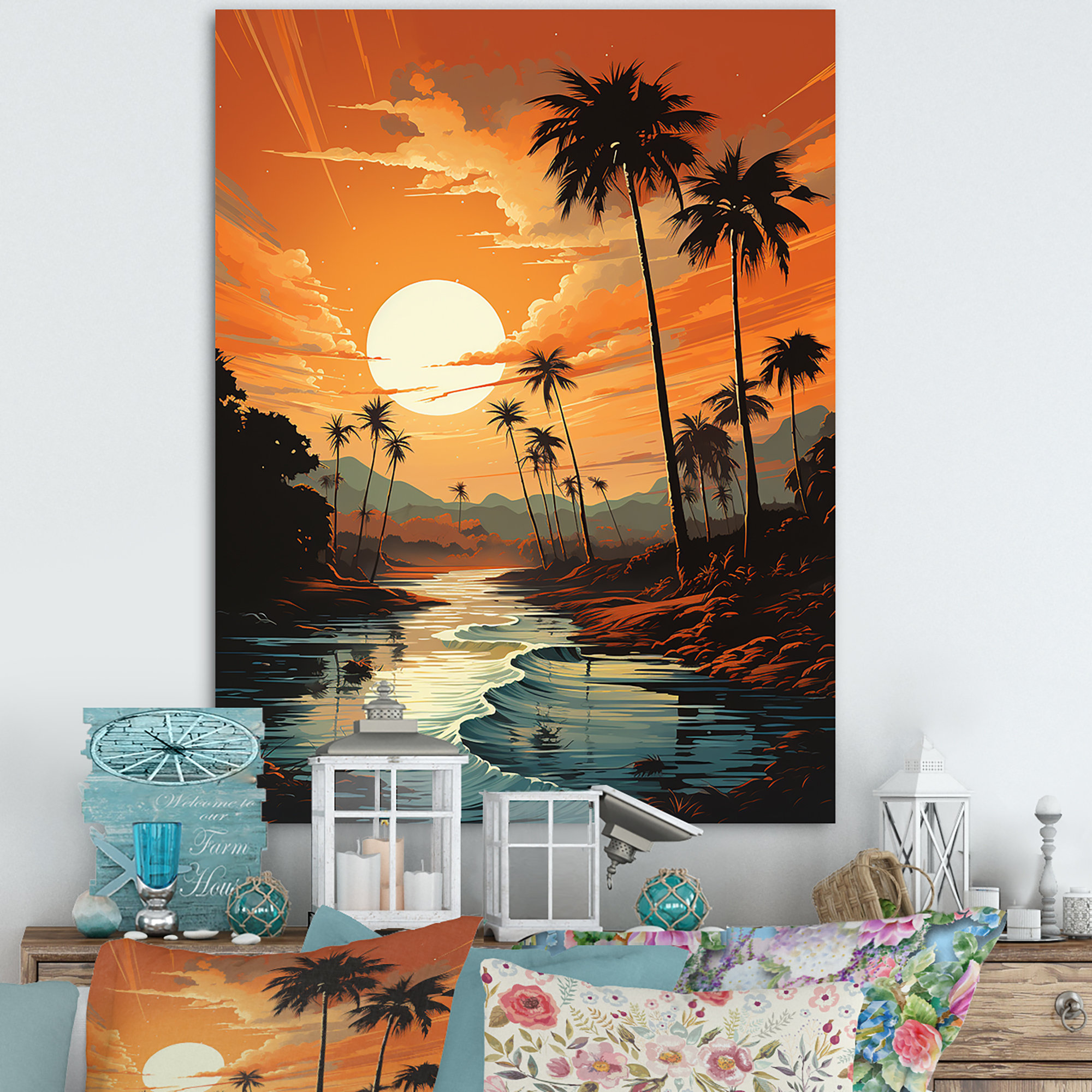 Bay Isle Home™ Tangerine Twilight Tropical Tranquility Sunset II | Wayfair