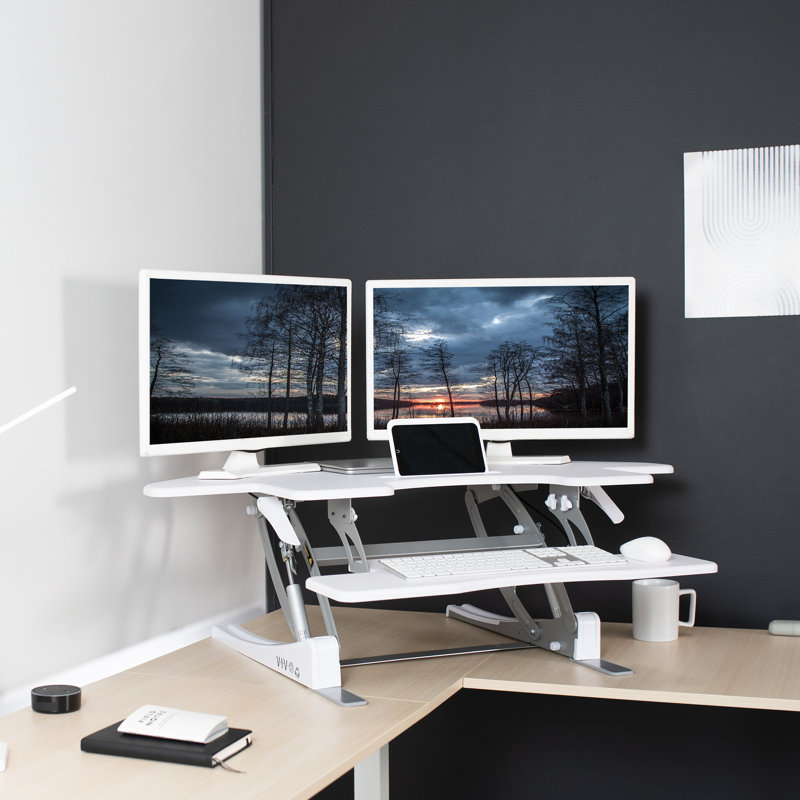 VIvo 44" Corner Standing Desk Converter DESK-V000VC Series & Reviews ...
