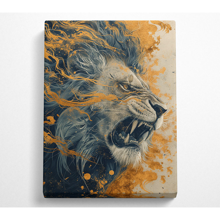 Latitude Vive Fierce Abstract Lion - No Frame Print on Canvas | Wayfair ...
