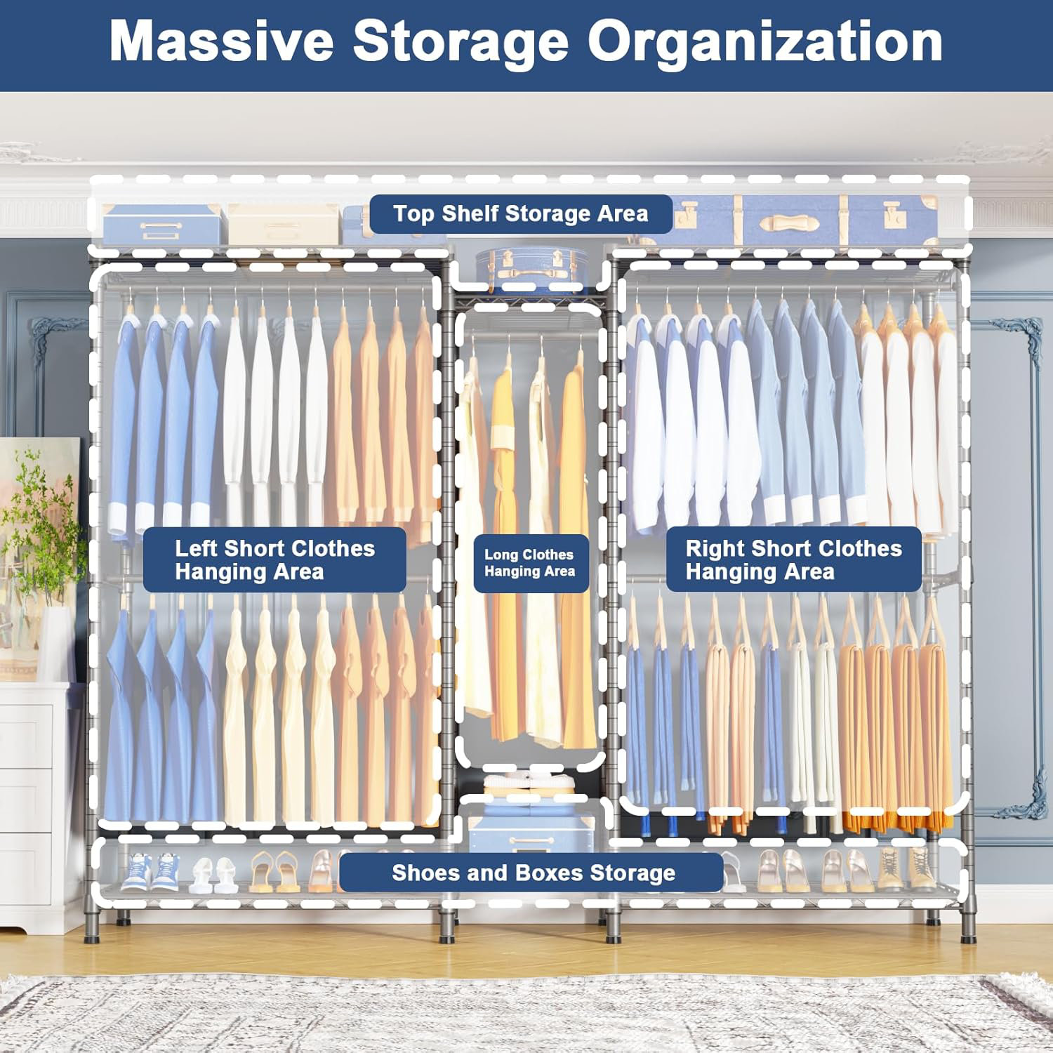 Rebrilliant Heavy Duty Freestanding Garment Rack With Adjustable ...