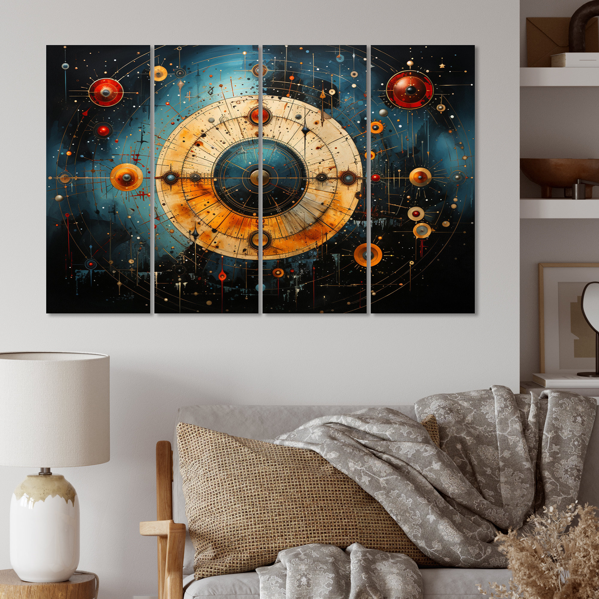 Design Art Yellow Teal Astrology Celestial Alignment I - Astrology ...