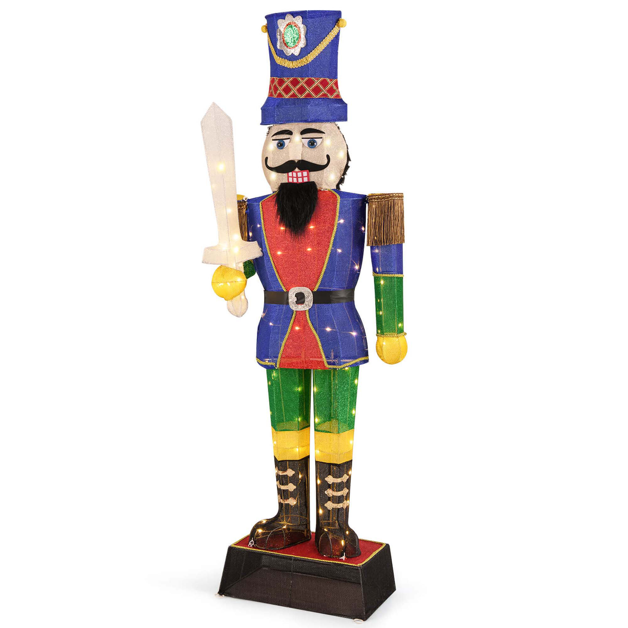 World Menagerie 6 Ft Pre-lit Nutcracker With Sword 110 Led Lights Zip ...