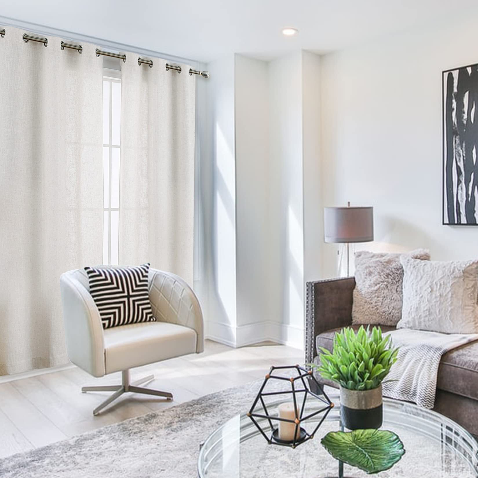 Ebern Designs Living Room Curtains Textured Window Curtains For Bedroom ...