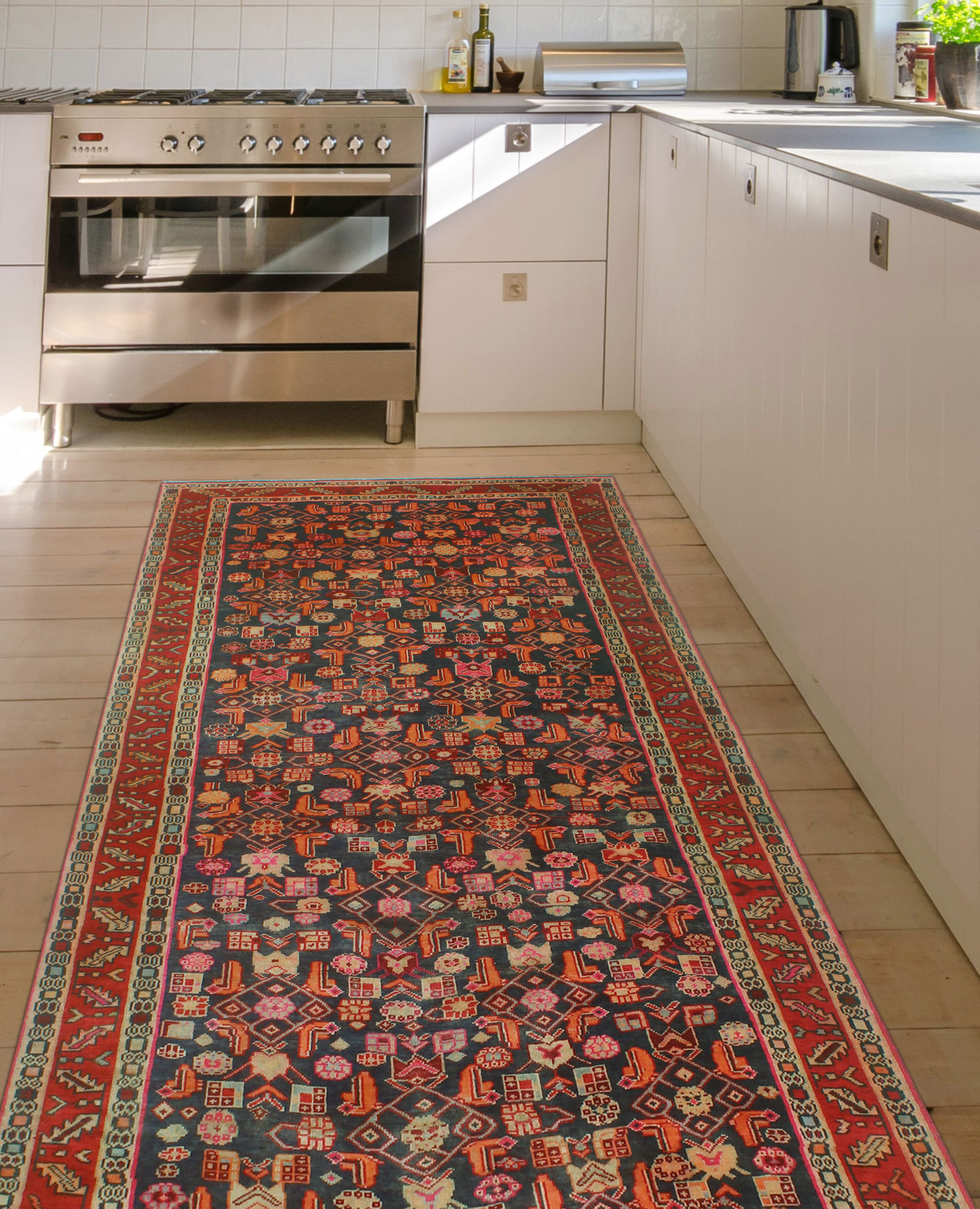 Isabelline Fine Vintage Distressed Sofian Charcoal Runner | Wayfair