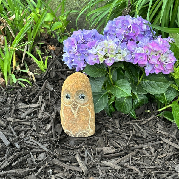 Millwood Pines Stone Age Creations 6" Boulder Owl Garden Statue Annajo ...