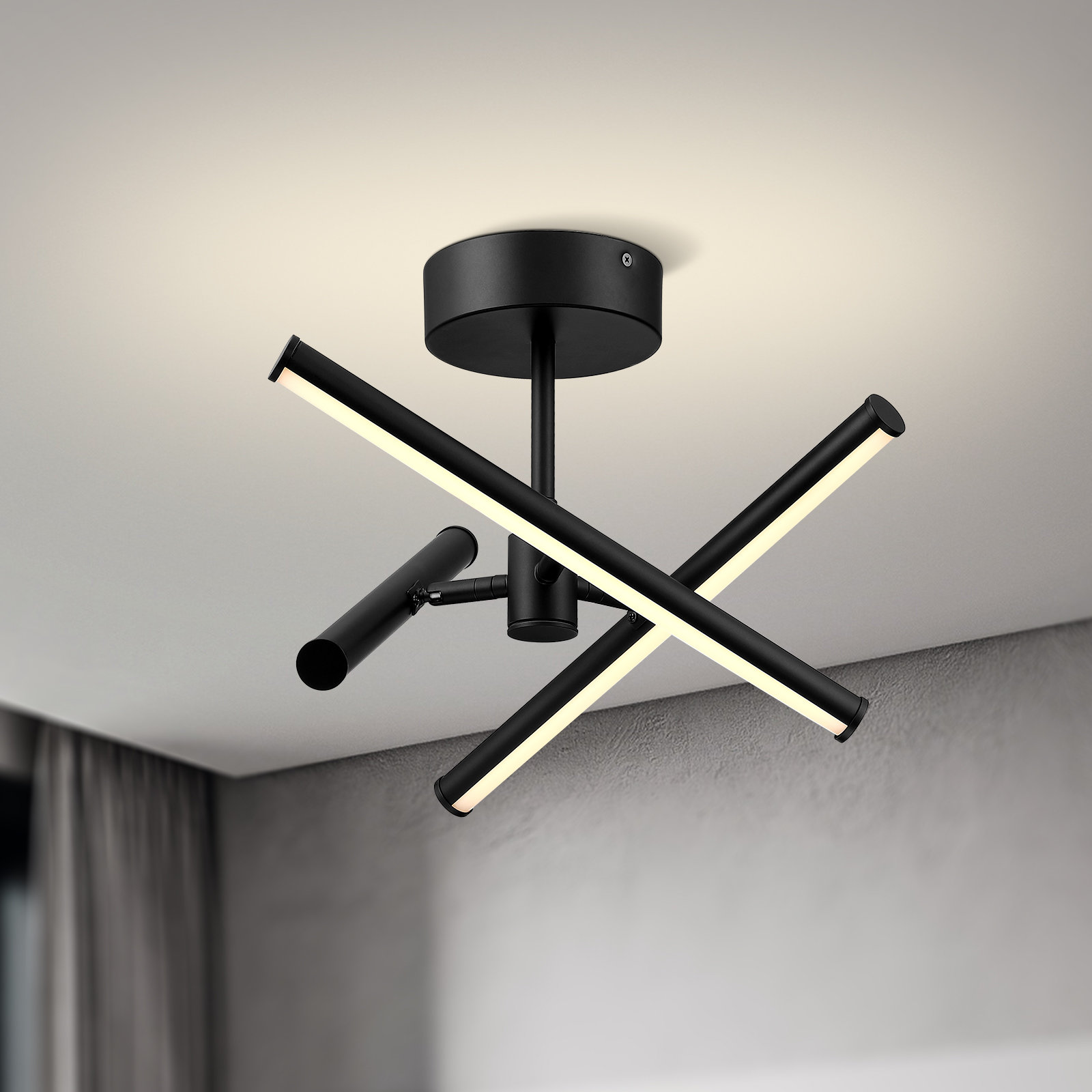 Lightnia Irene FDMG-16 Multiply LED Gold Semi Flush Mount Ceiling Light ...