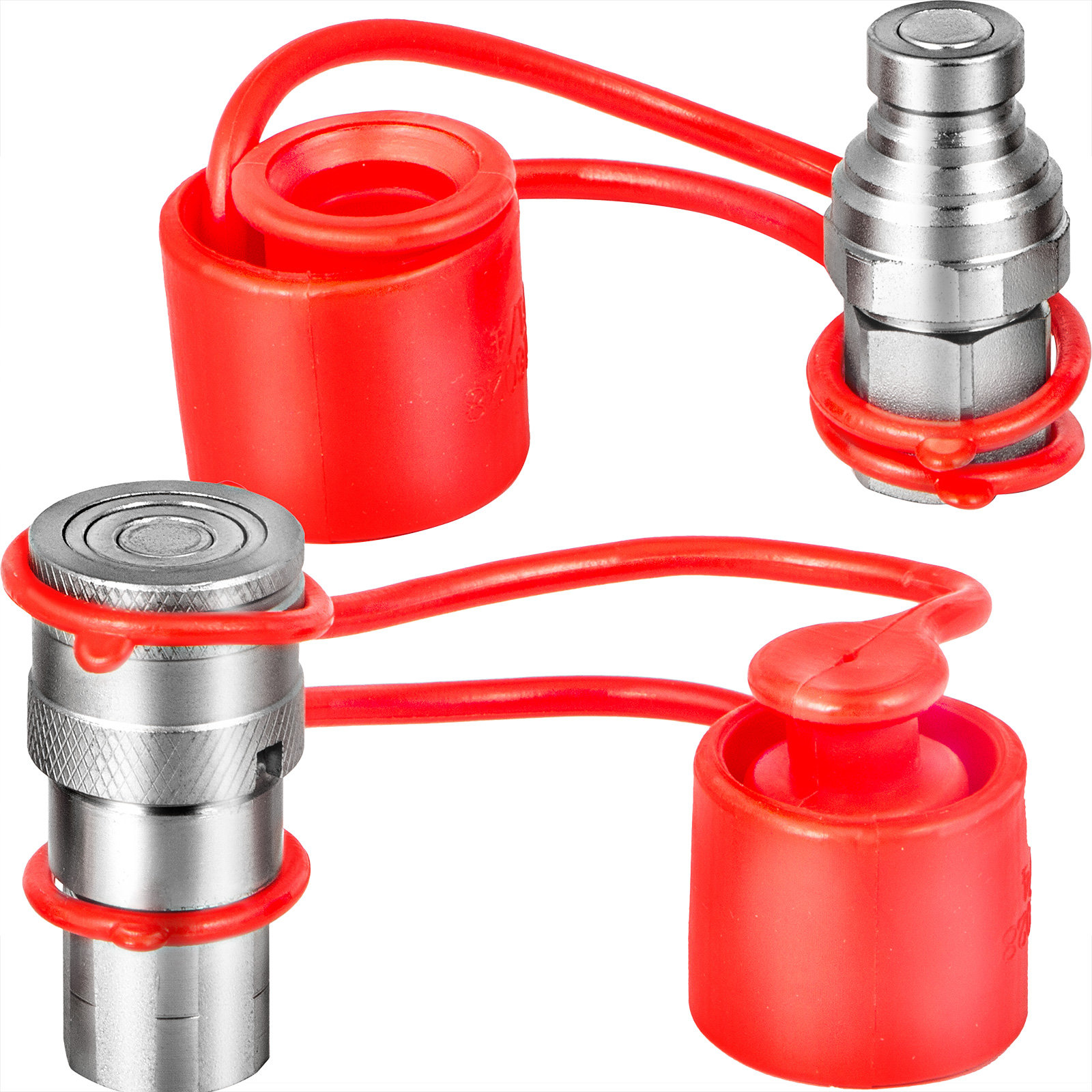 VEVOR Flat Face Hydraulic Couplers 1/2'' Body 1/2'' NPT Thread, Skid ...