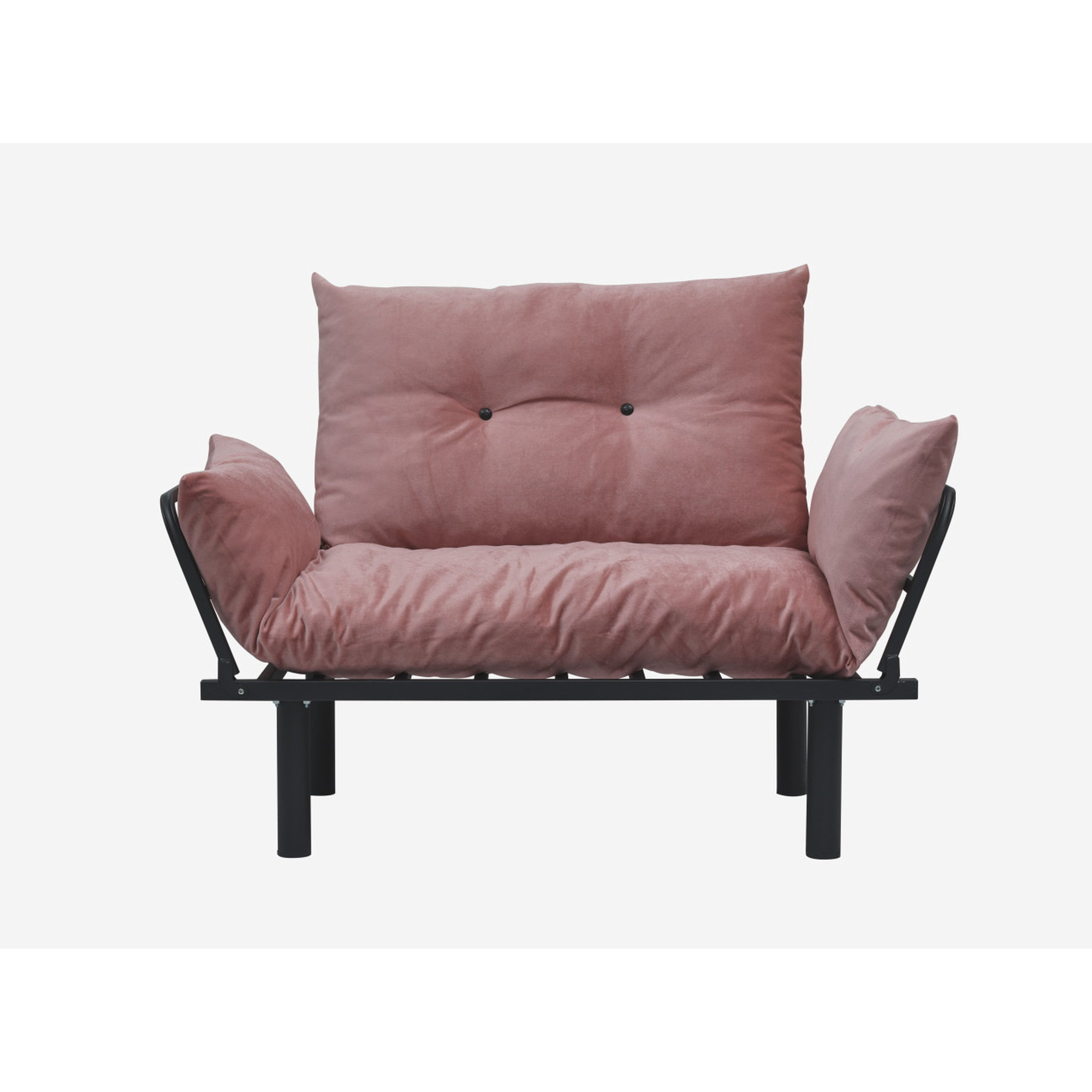 Ebern Designs Metal Futon Love Seat, Blue Nuance, 49 In Depth, 24 Width ...