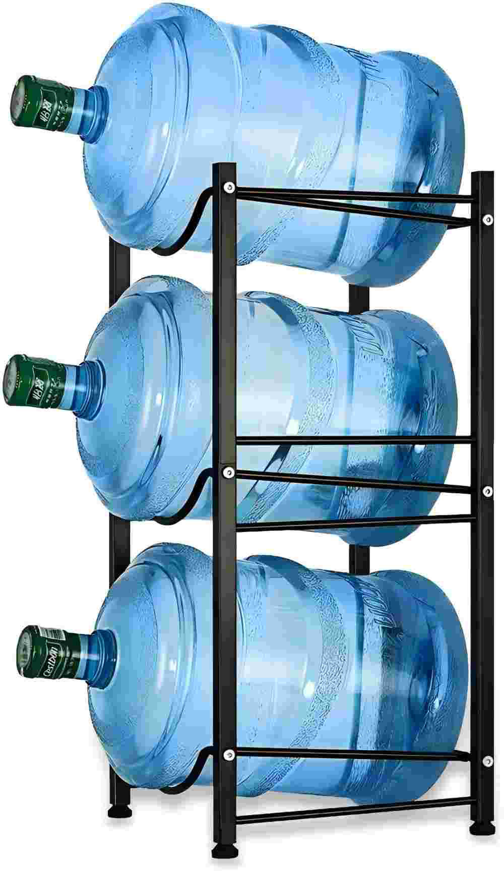 Rebrilliant 5 Gallon Water Bottle Holder Storage Shelf 3 Tier , Black ...