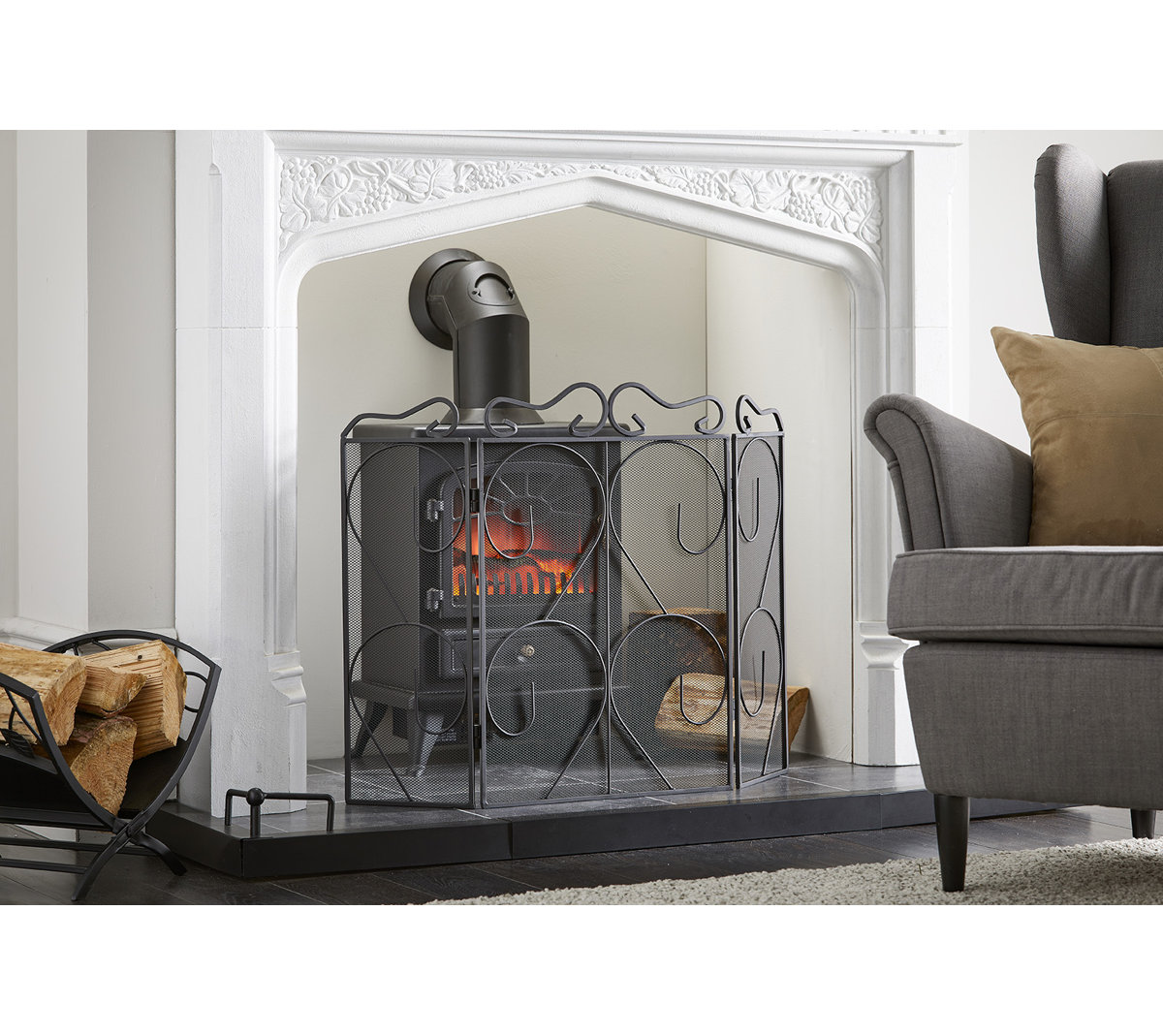 Lark Manor Boatright Wrought Iron Fireplace Screen | Wayfair.co.uk