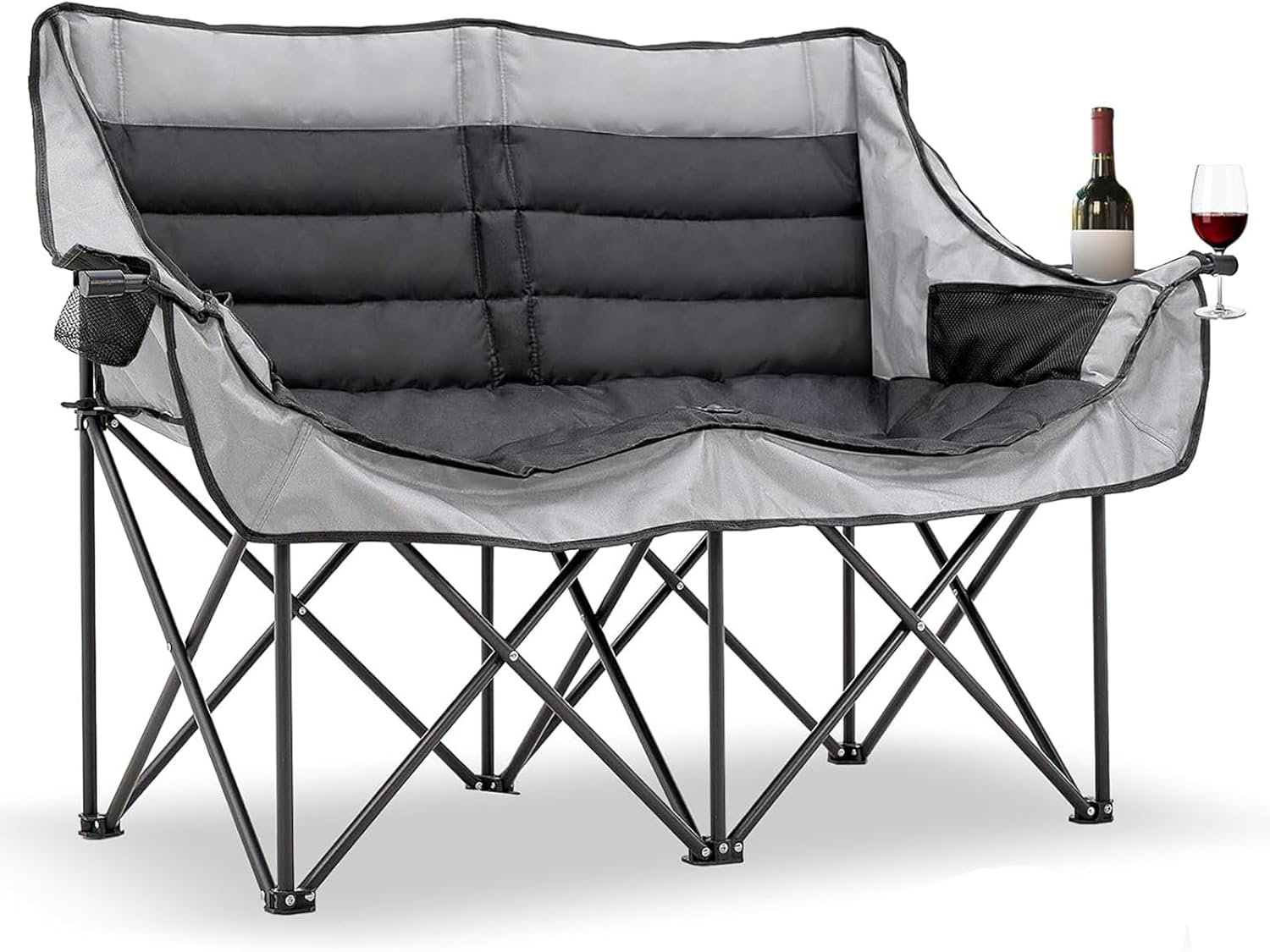 Arlmont & Co. Glena Oversized Folding Double Camping Chair, 2 Person ...