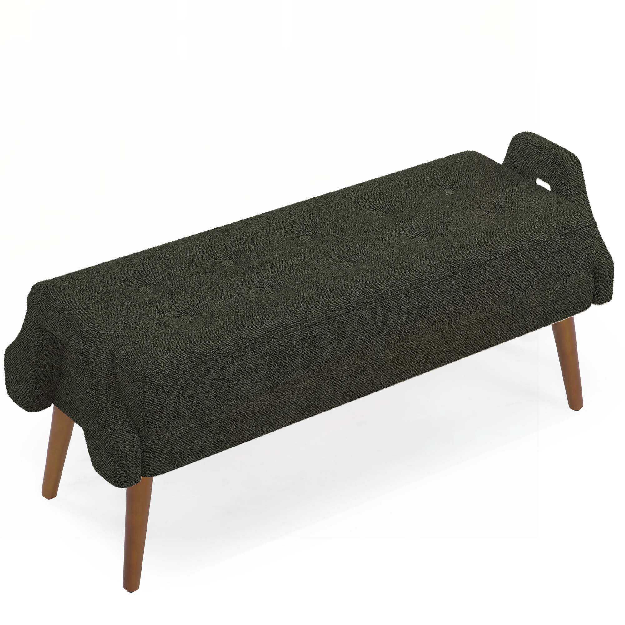 George Oliver Looped Yarn Fabric Upholstered Bench With Wood Legs | Wayfair